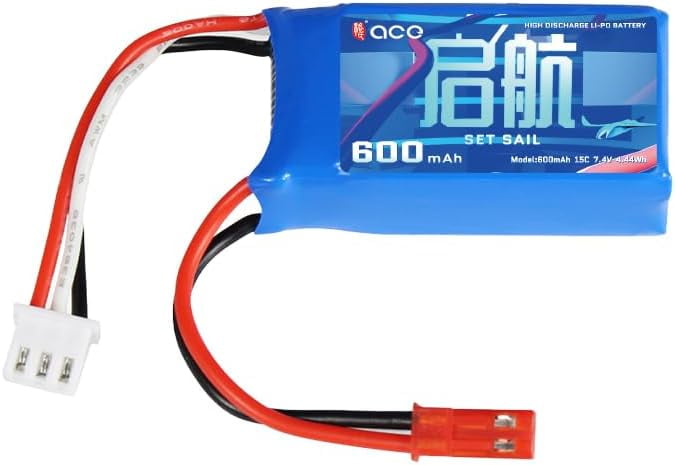 XD2-HPY 7.4V 2S LiPo Battery 20C 600mAH JST 2Pin Connector 20C Recharge ...