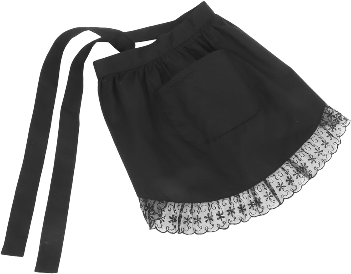 XD2-Half Apron with Pockets Women's Waist Apron Short Black Lace ...