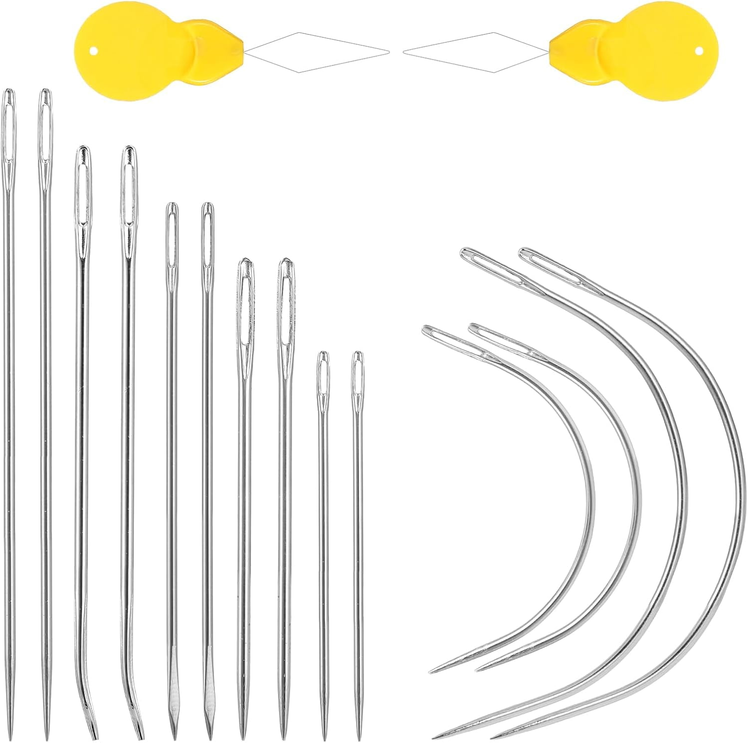 XD2-Heavy Duty Hand Sewing Needles Kit, 14 PCS 7 Styles Silver Leather ...