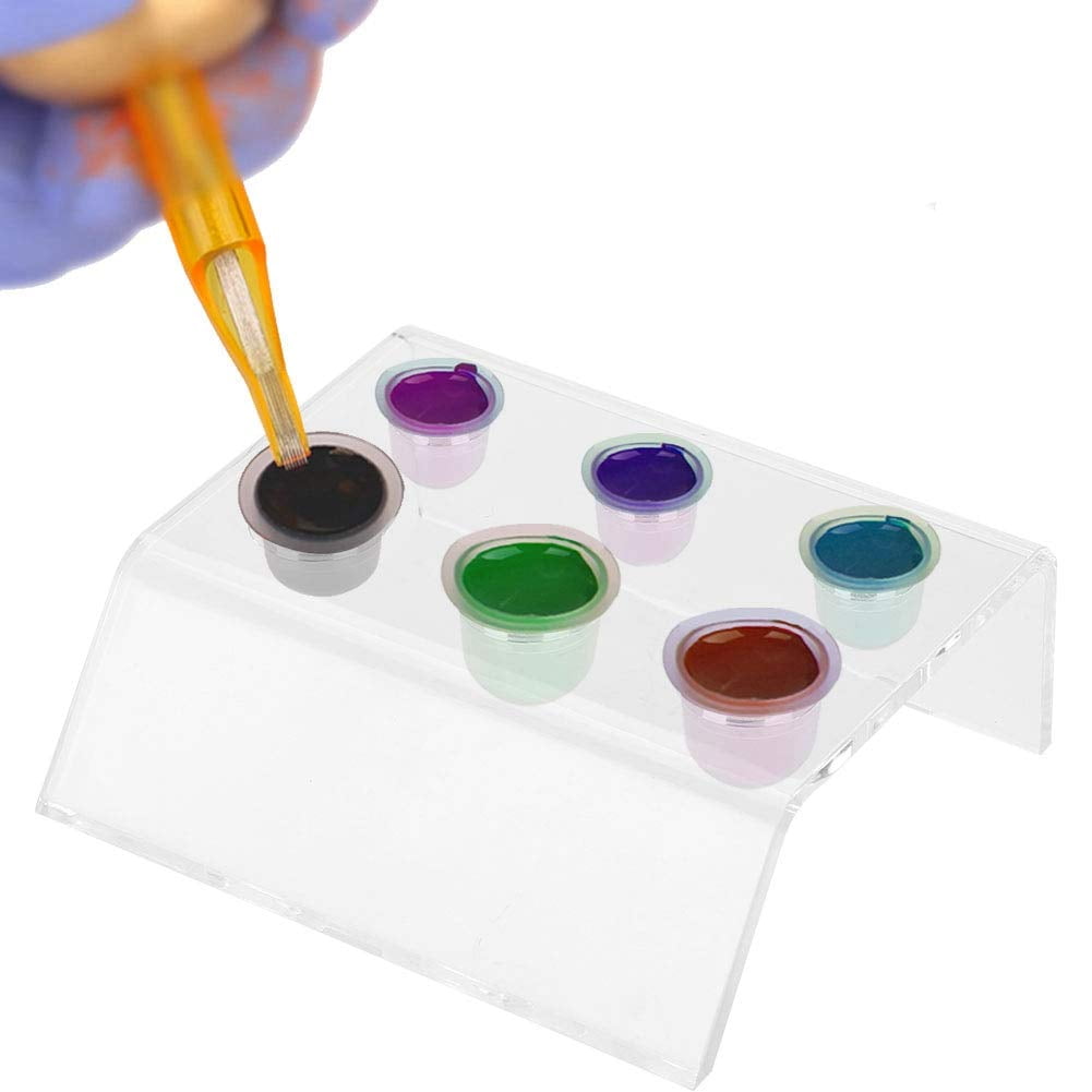 XD2-Ink Holder,Arched Acrylic Permanent Makeup Microblading Pigment Cup ...