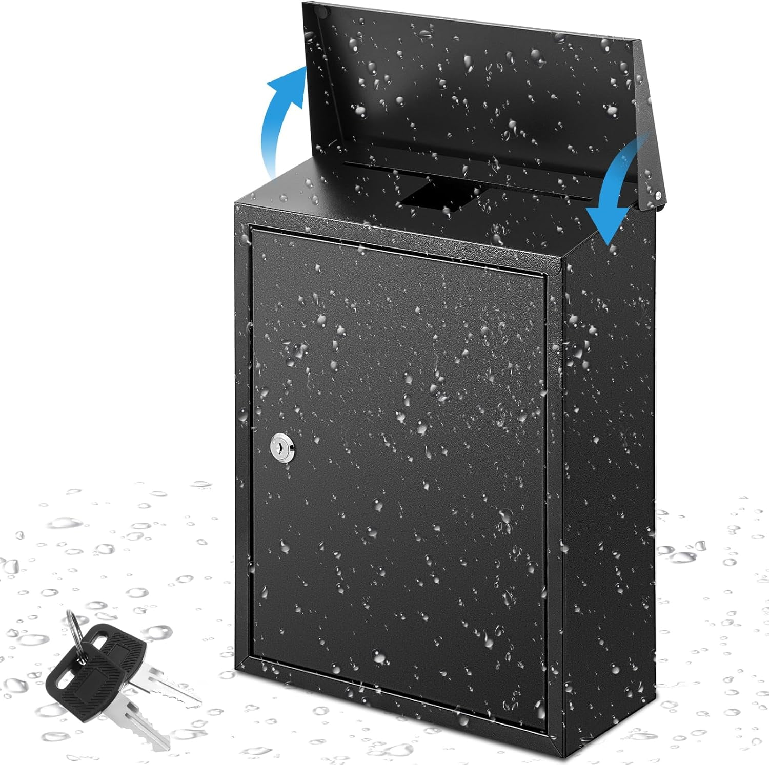 XD2-Metal Locking Mailbox Wall Mount Key Drop Mailbox for Outside ...