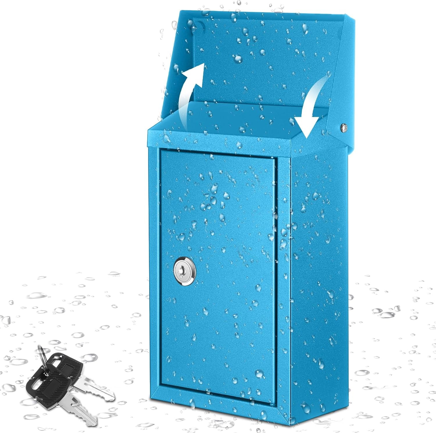 XD2-Metal Locking Mailbox Wall Mount Key Drop Mailbox for Outside ...