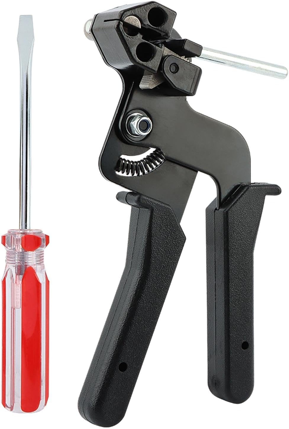 XD2-Metal Zip Tie Tool, Heavy Duty Cable Tie Gun for Cutting and Fastening 12mm Width Metal Zip ...