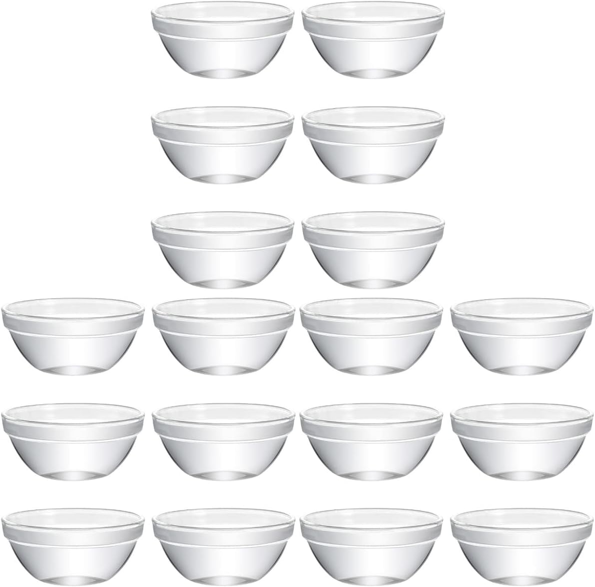 XD2-Mini Glass Bowls Set of 18, 2. 3 X 1. 1 Inch Small Glass Bowls Mini ...