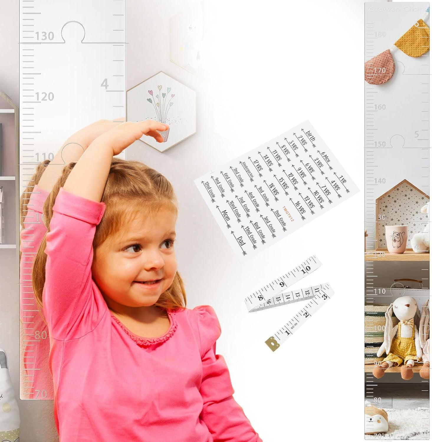 XD2-Mirror Growth Chart for Wall, 3 in 1 Acrylic Growth Chart Mirror ...