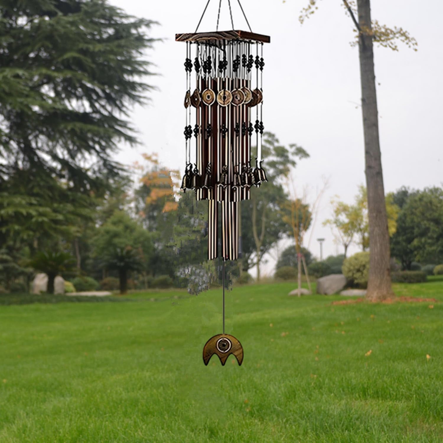 XD2-Outdoor Wind Chimes, Memorial Wind Chimes with 24 Copper Pipes and ...