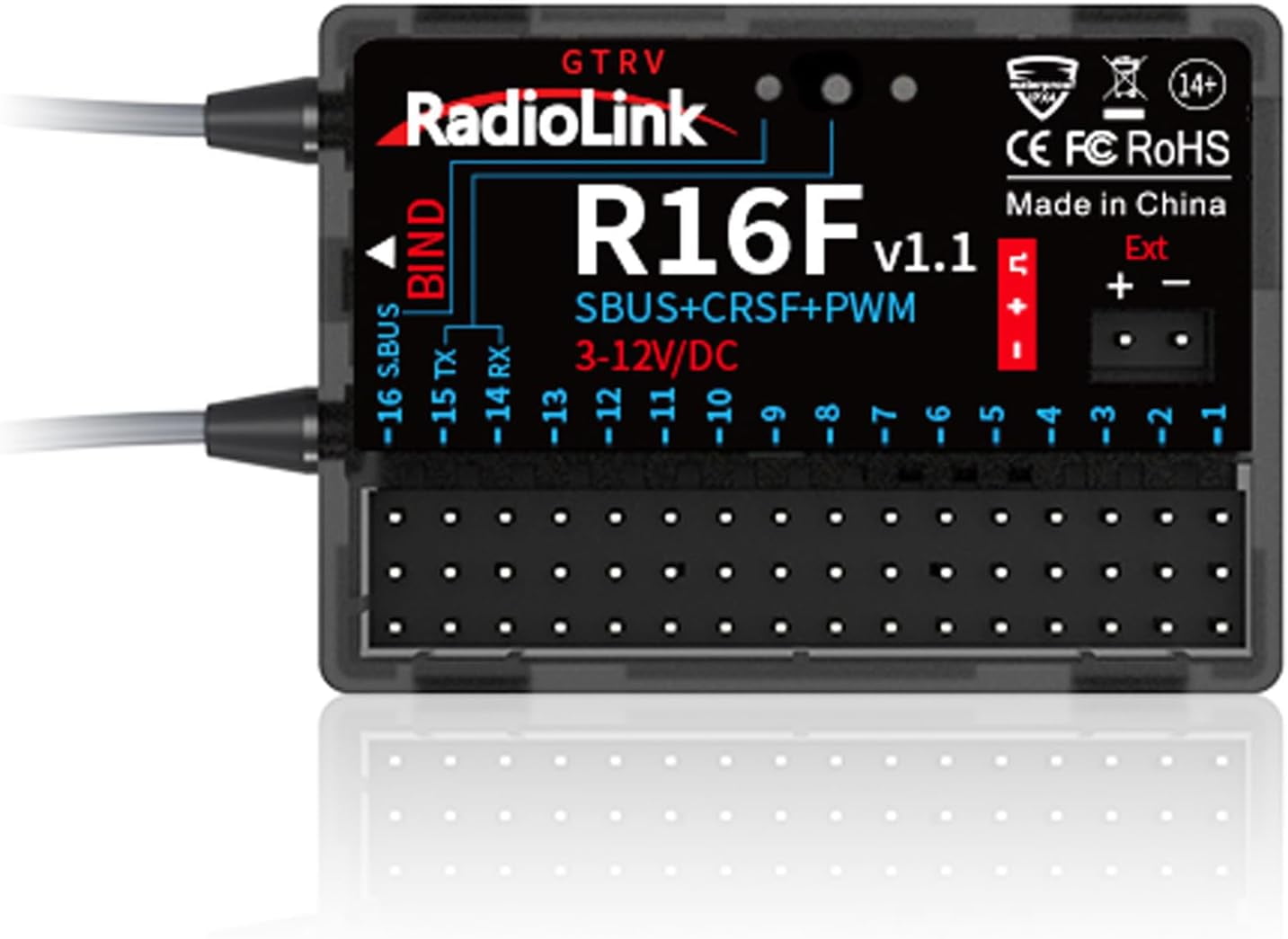 XD2-R16F 16 Channels RC Receiver, Voltage Telemetry Long Range Control ...