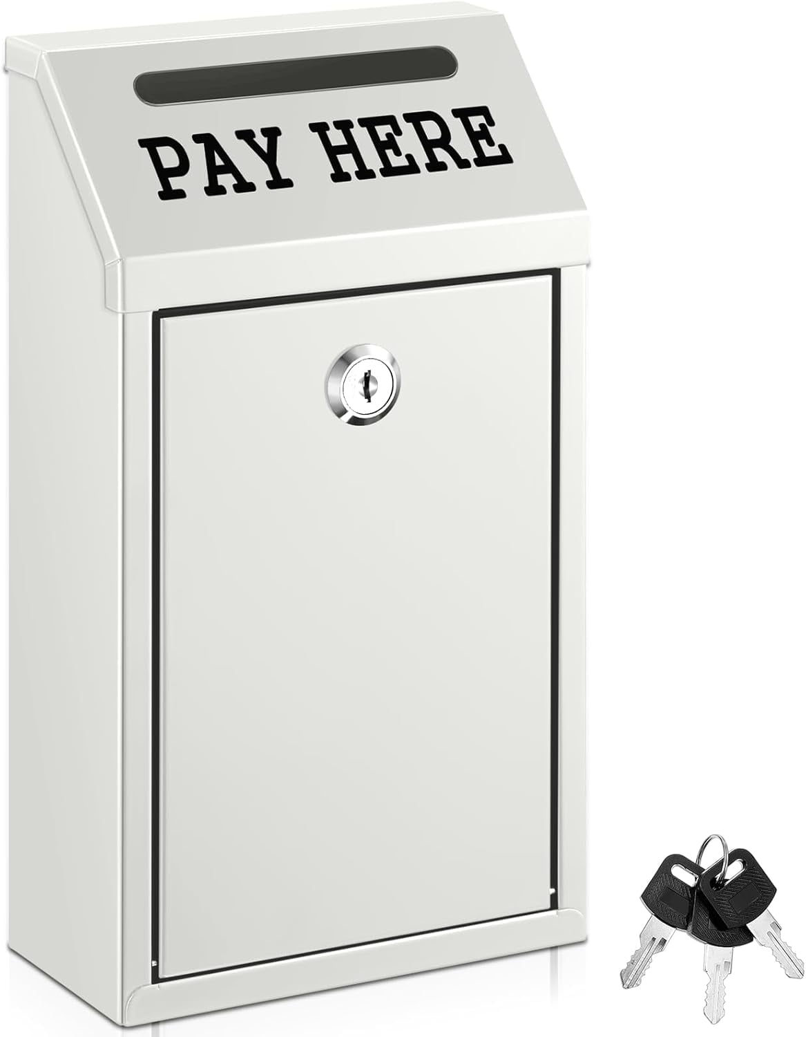 XD2-Safe Cash Box Money Collection Metal Donation Box with Lock Wall ...