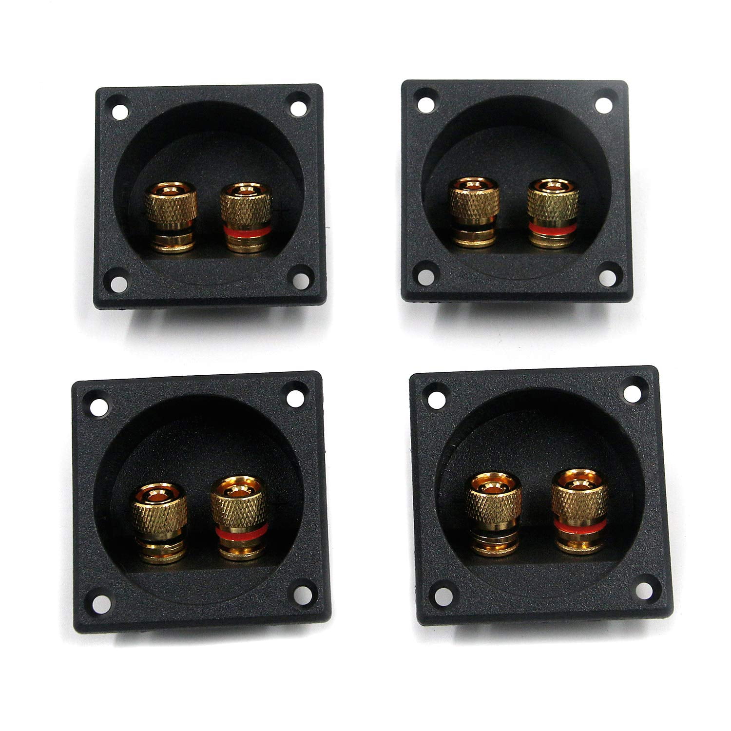 XD2-Speaker Terminal Cup Wire Connector Cup Square Speaker Cup 2 Way Spring Loaded Jack Pack of ...