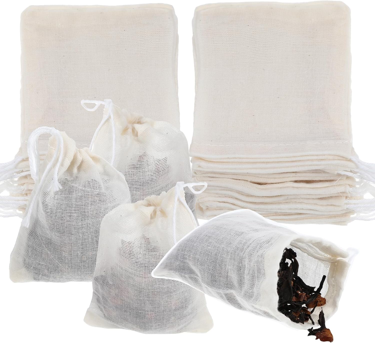 XD2-Spice Bags for Cooking 30 Pack, 3x4 In Natural Muslin Drawstring ...