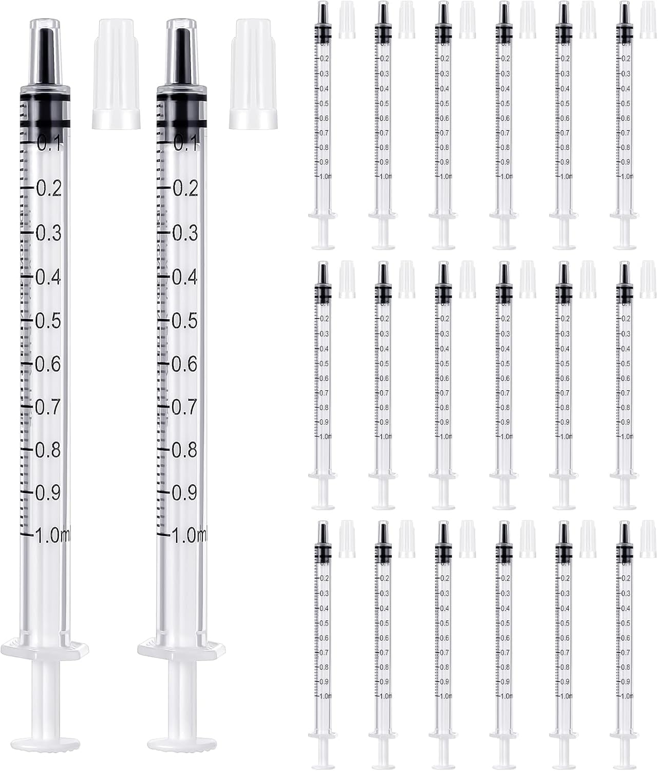 XD2-Syringe with Cap 20 Pcs Liquid Syringes Plastic Dispensing Cover ...