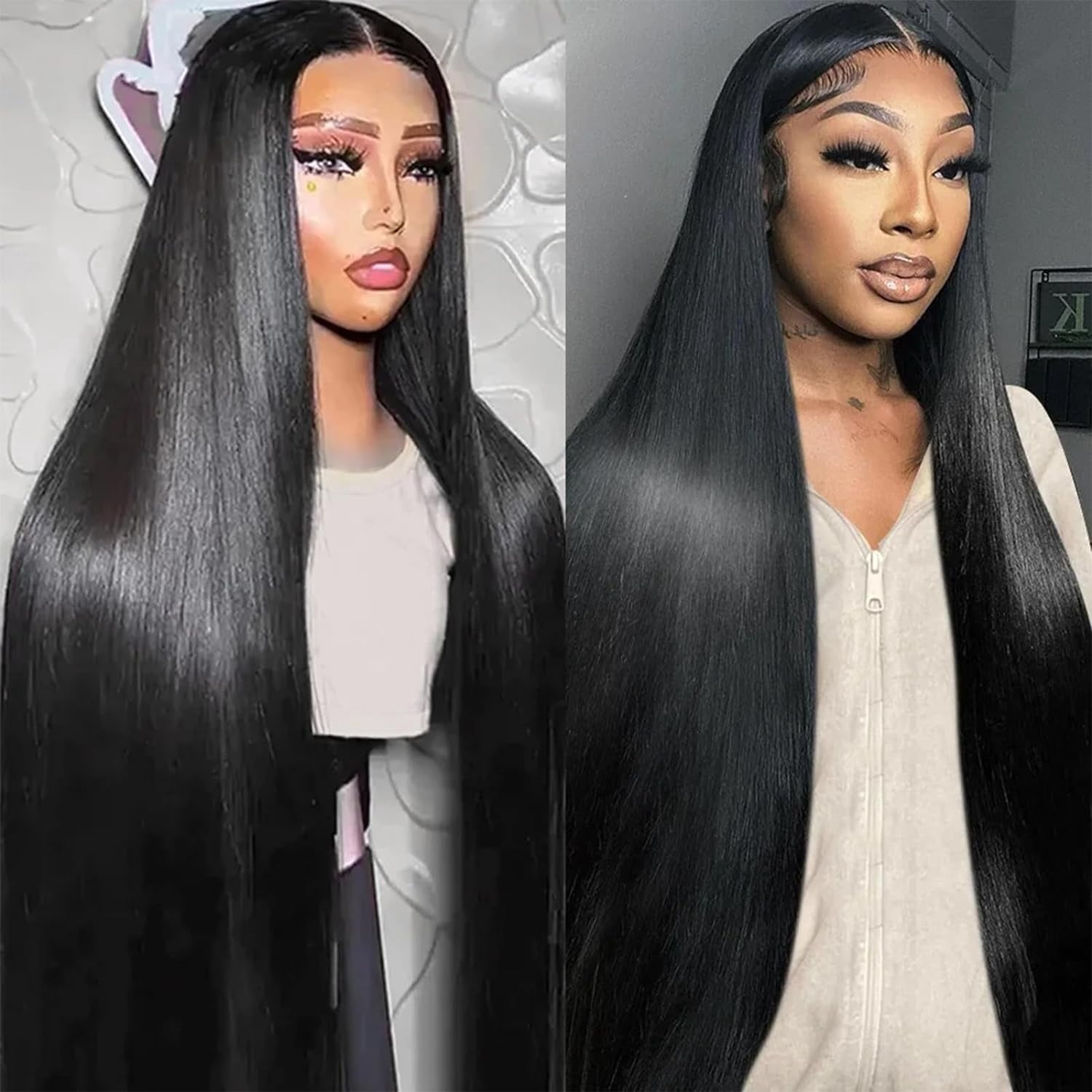 XD2-Transparent Lace Frontal Wigs Pre-Plucked Lace Front Closure ...