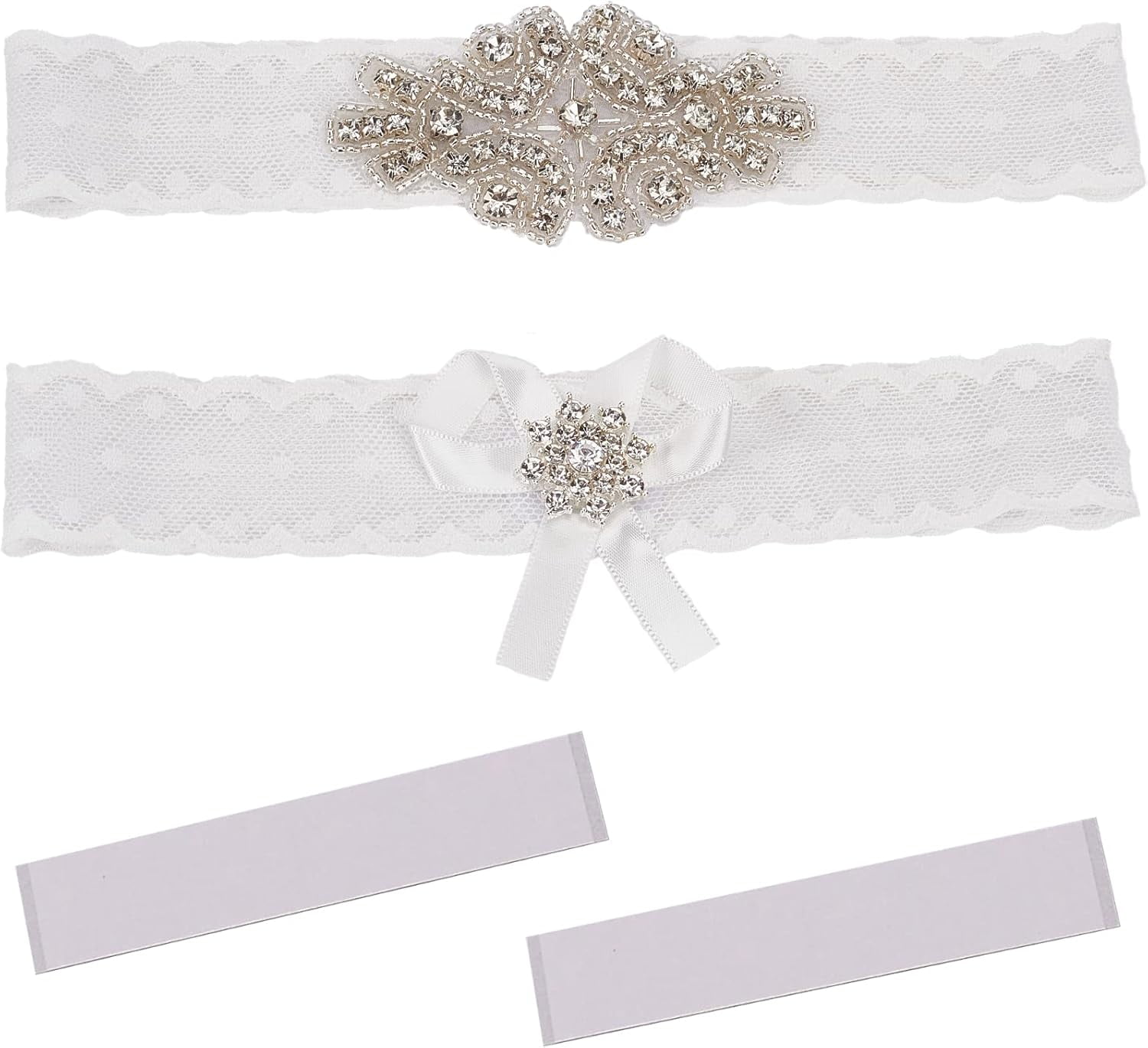 XD2-Wedding Bridal Garter 2pcs Bridal Rhinestone Garter Stretchable ...