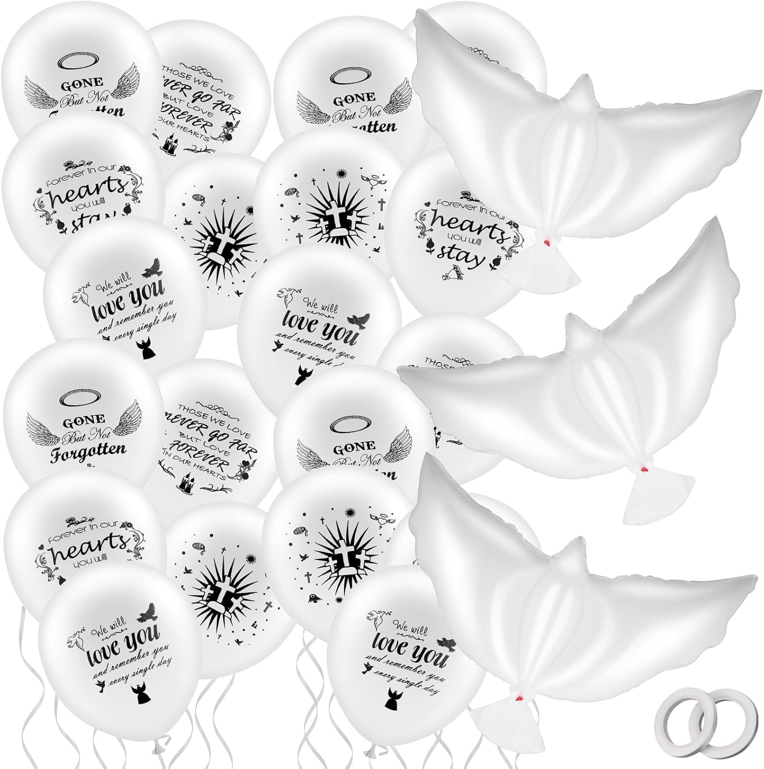CD2-White Dove Memorial Balloons to Release in Sky Set, Funeral ...