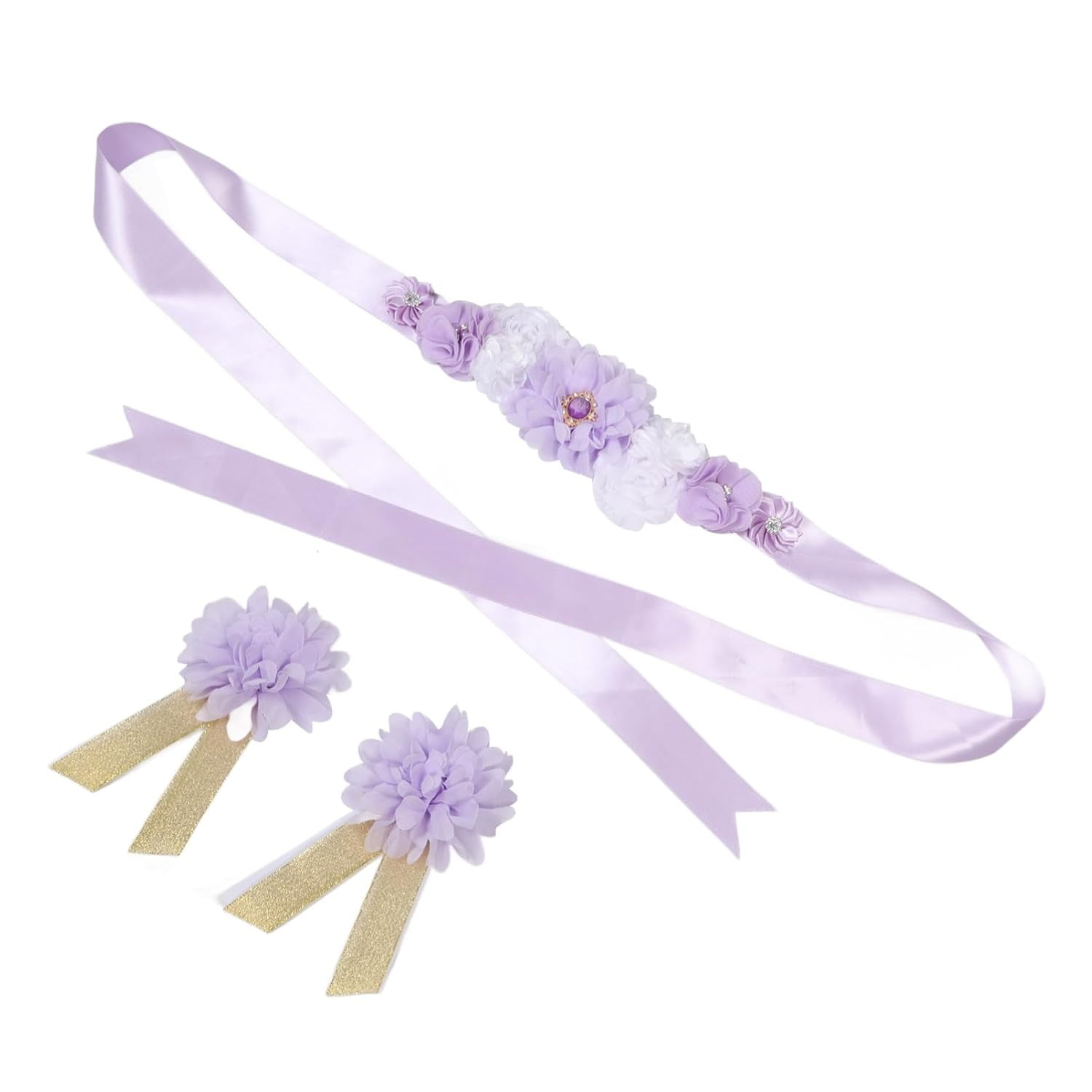 XD3-1 Set of Maternity Sash - Handmade Pregnancy Floral Belt Mom to ...