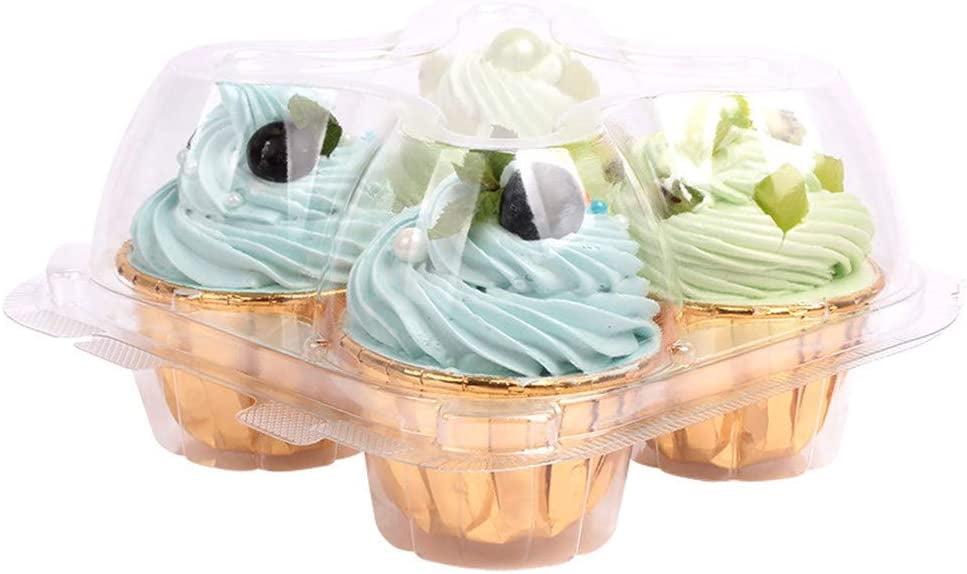 XD3-10 Pack 4 Compartment Cupcake Container,Cupcake Carrier Holder Box ...