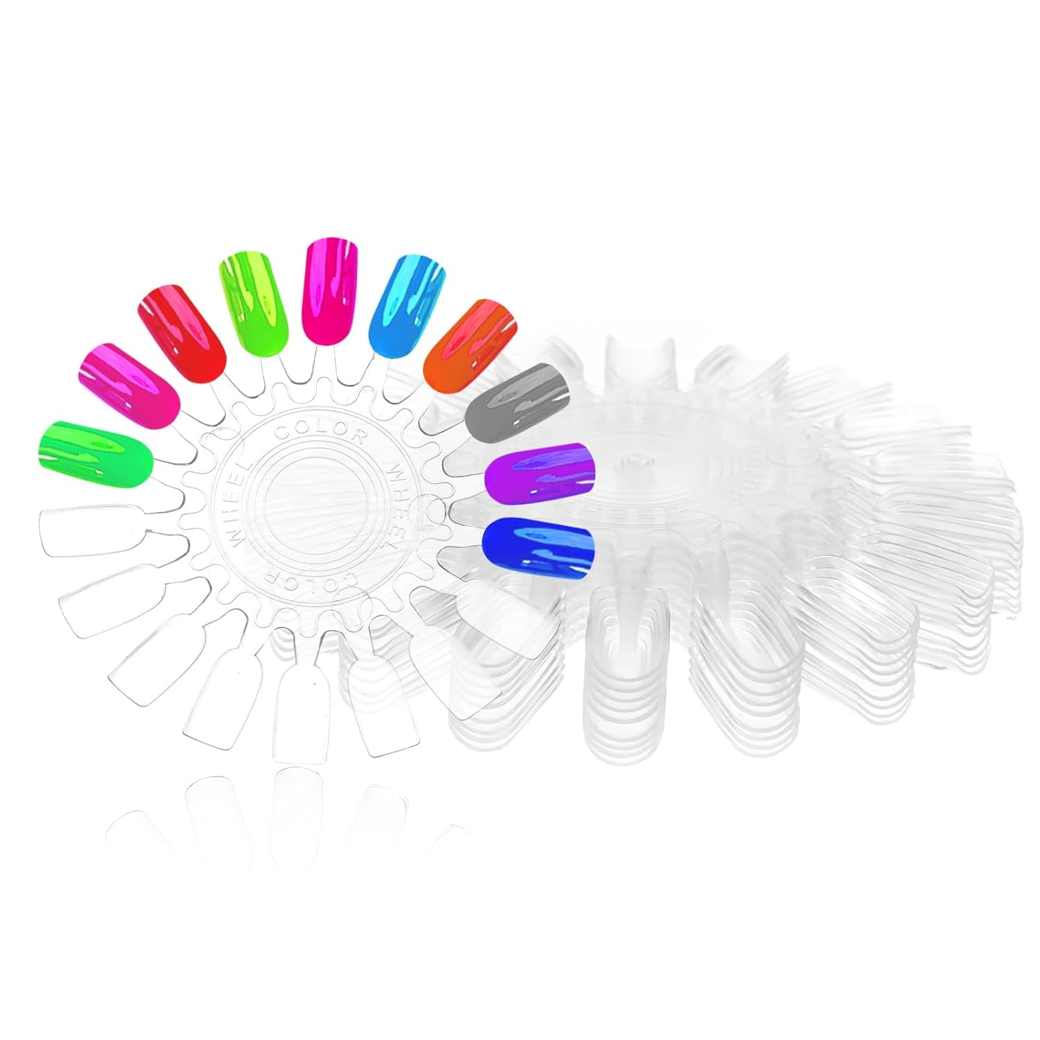 XD3-10 Pcs Nail Swatch Wheel, Clear Nail Swatch Sticks Color Swatches ...