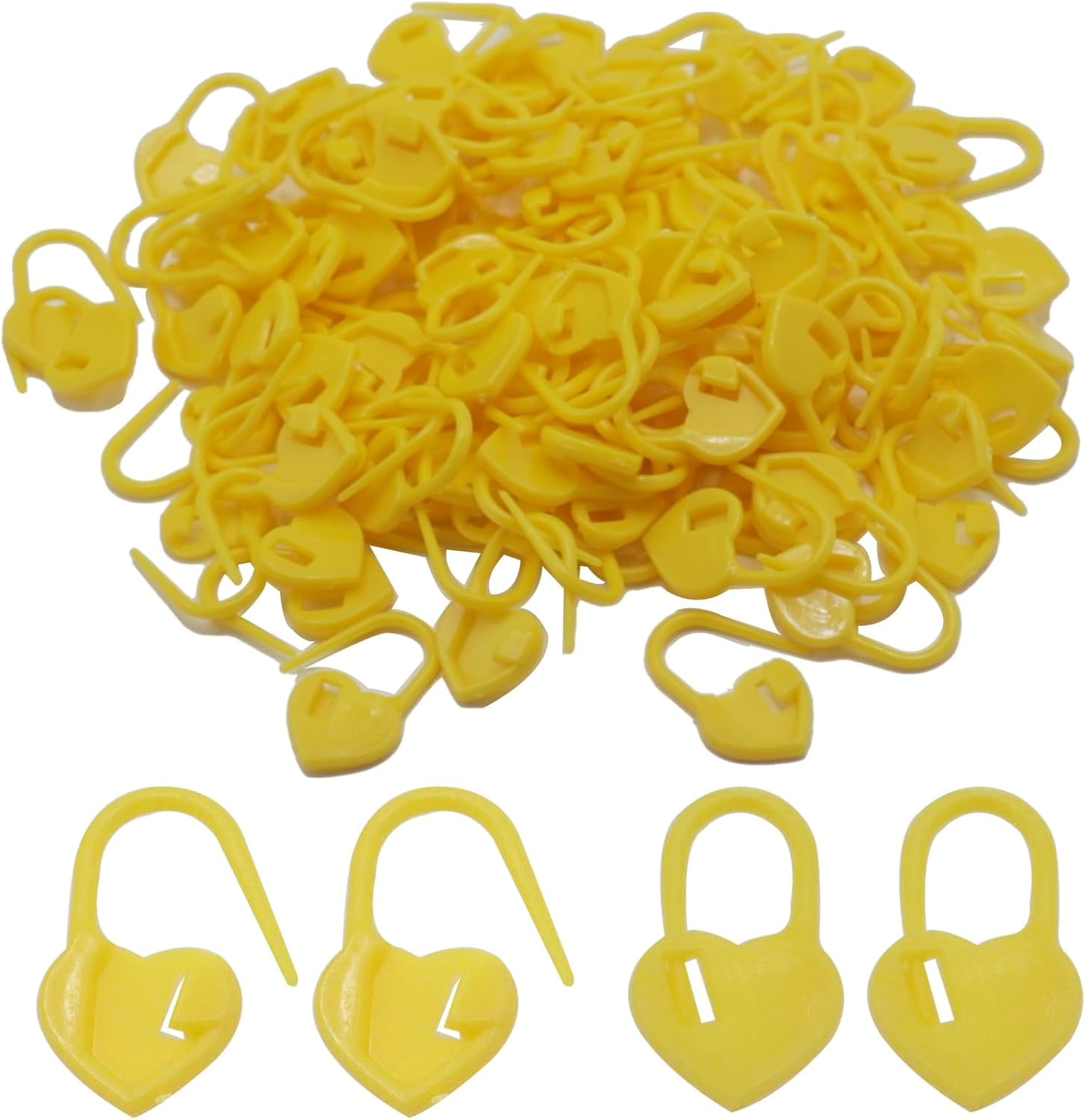 XD3-100 Pcs Plastic Knitting Stitch Markers, Heart Shaped Locking ...
