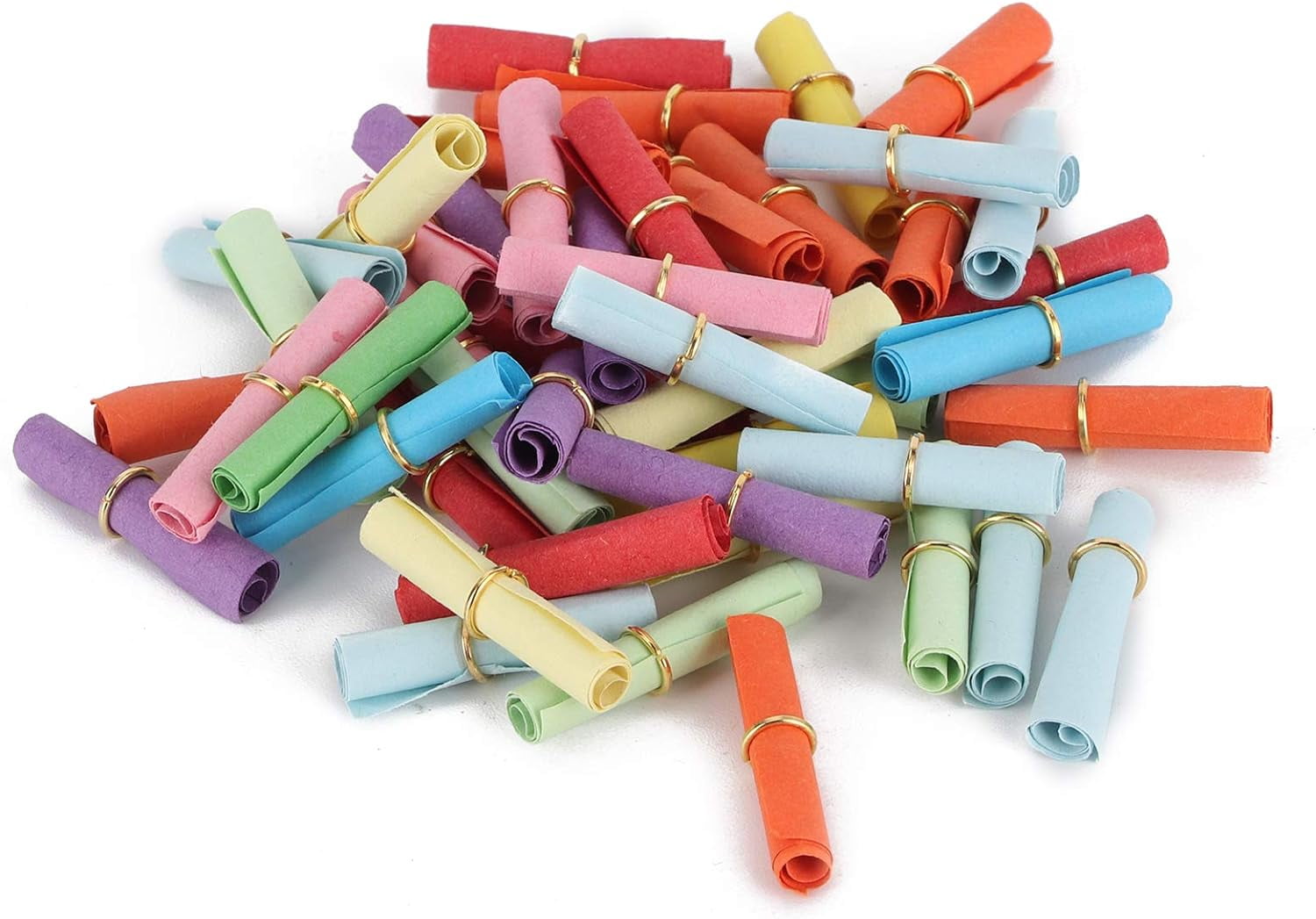 XD3-100Pcs Mini Paper Scrolls, 1x2.4 in Colorful Wish Letter Paper Roll ...