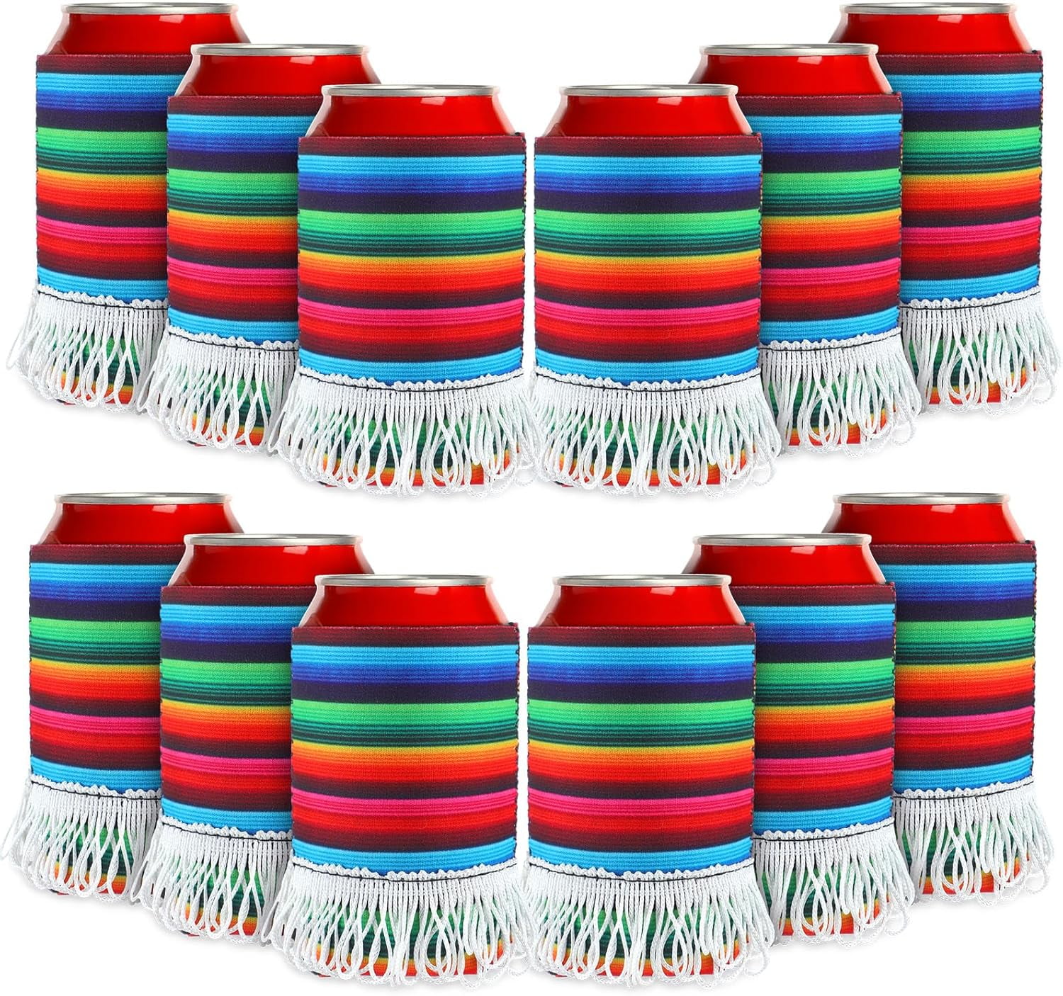 XD3-12 Pcs Fiesta Party Can Cooler Mexican Party Favors 12 oz Cinco De ...