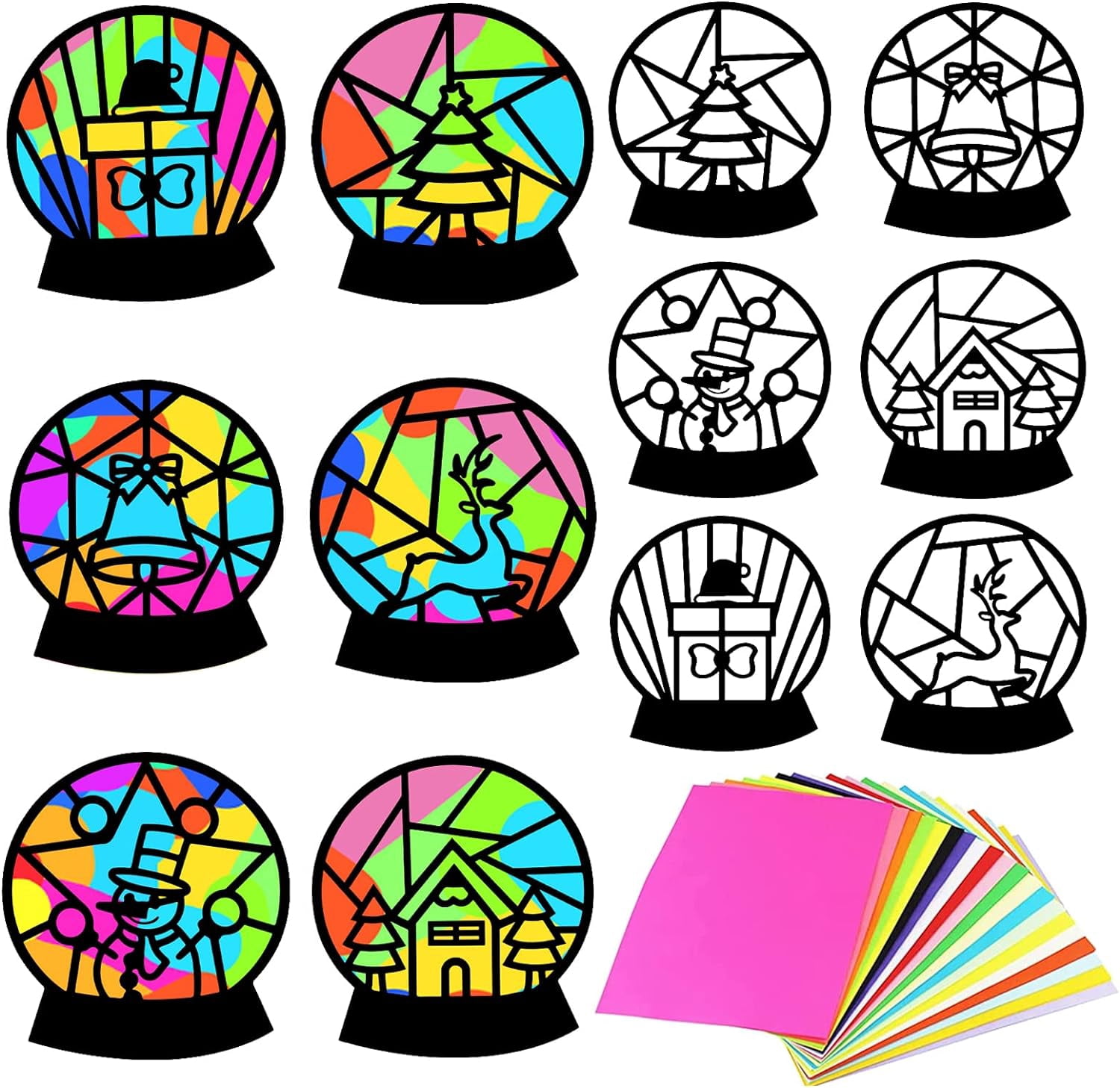 XD3-12 Pcs Star Moon Suncatcher Craft Kit, DIY Suncatchers Craft ...
