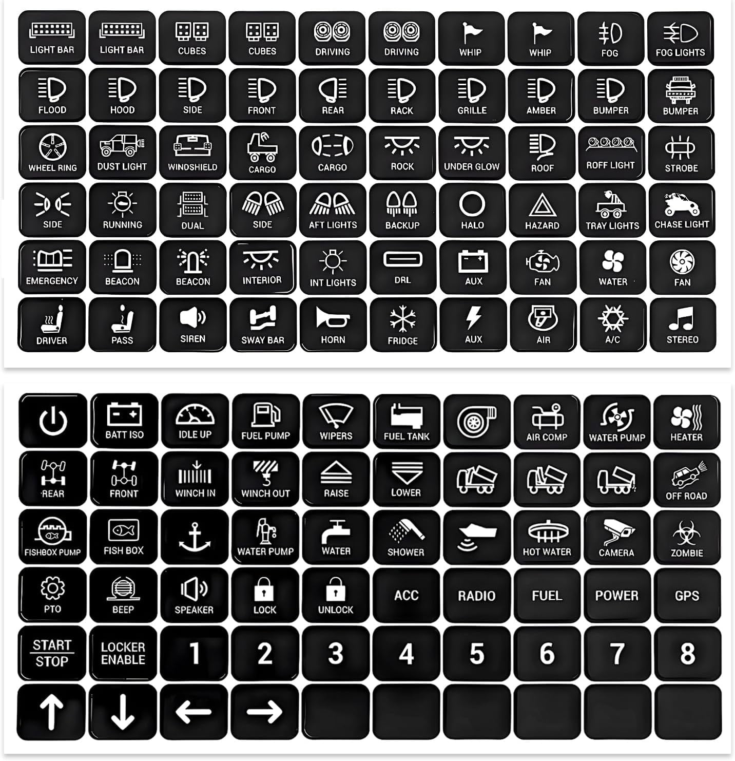 XD3-120 PCS Car Decal Stickers, Graphic Text Auto Rocker Switch Labels ...
