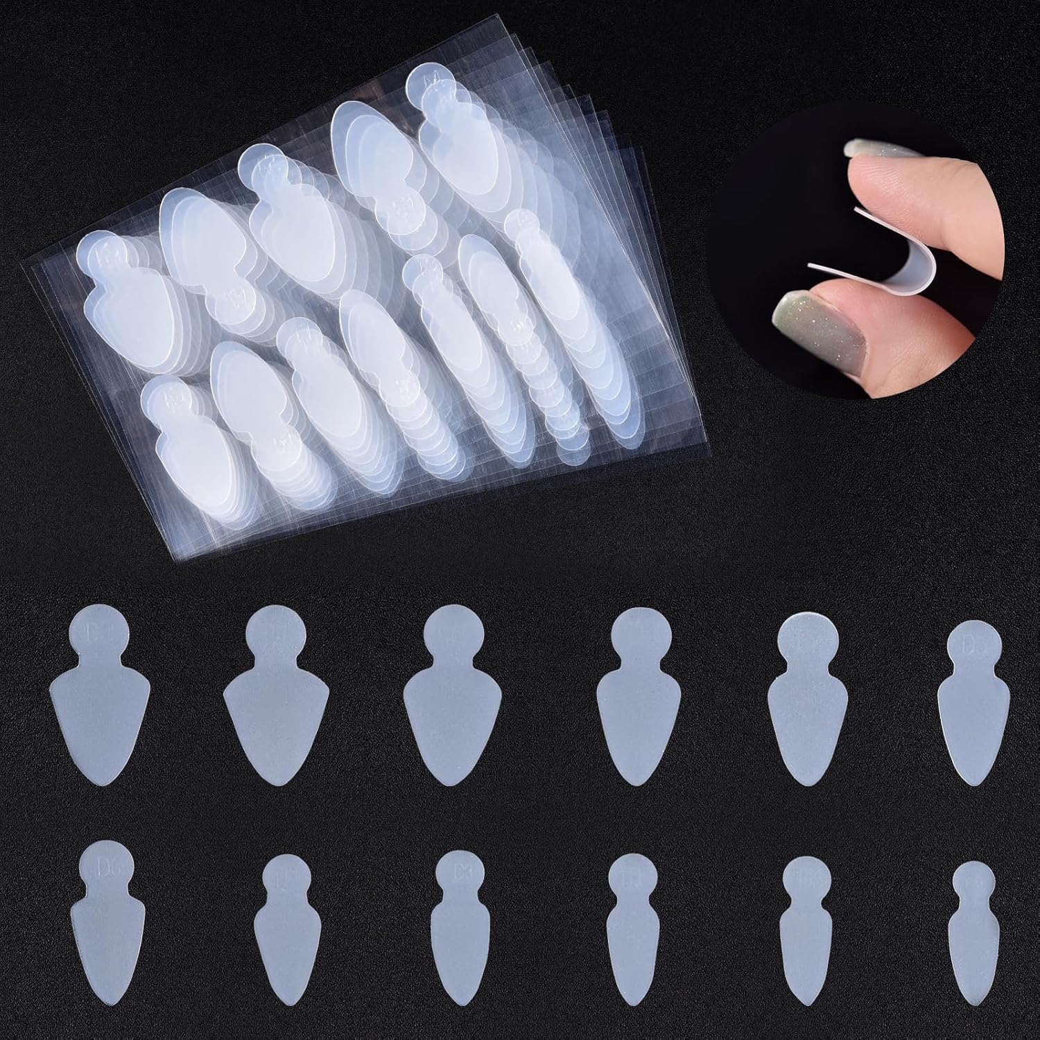 XD3-120 PCS Silicone French Manicure Stickers for Nail Mold,Dual Nail ...
