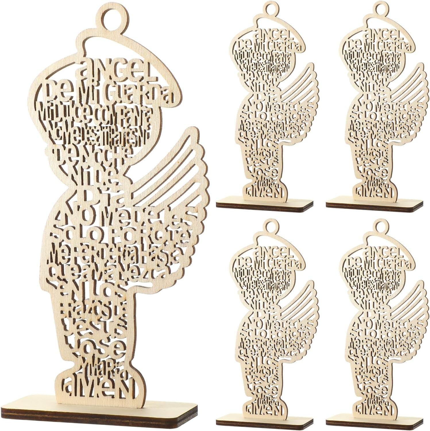 XD3-18 Pcs Guardian Angel Wings Boy Wooden Baptism Centerpiece for ...