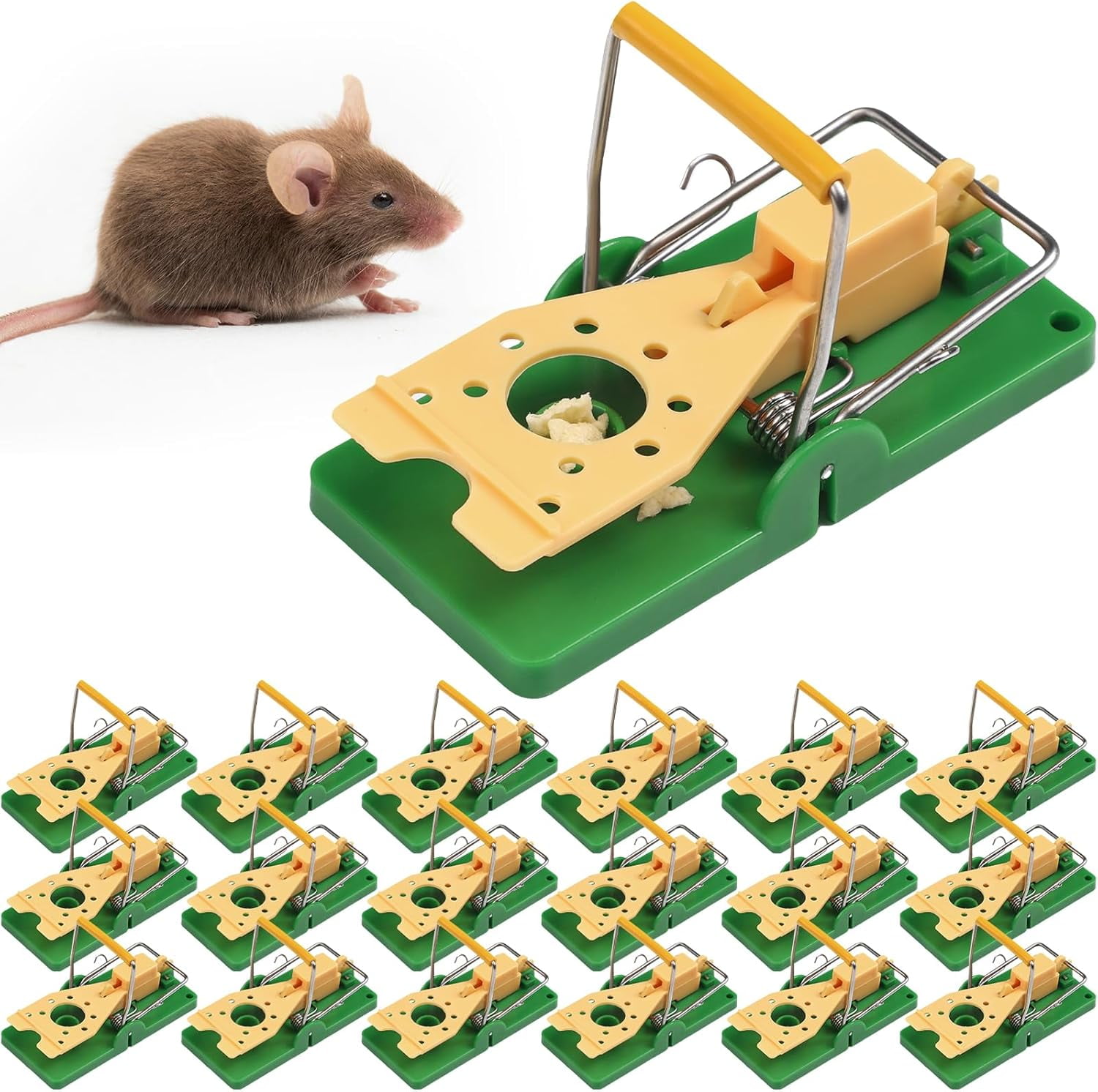 XD3-18 Pcs Mouse Traps Green 2025 Edition Plastic Mice Trap Rat Traps ...