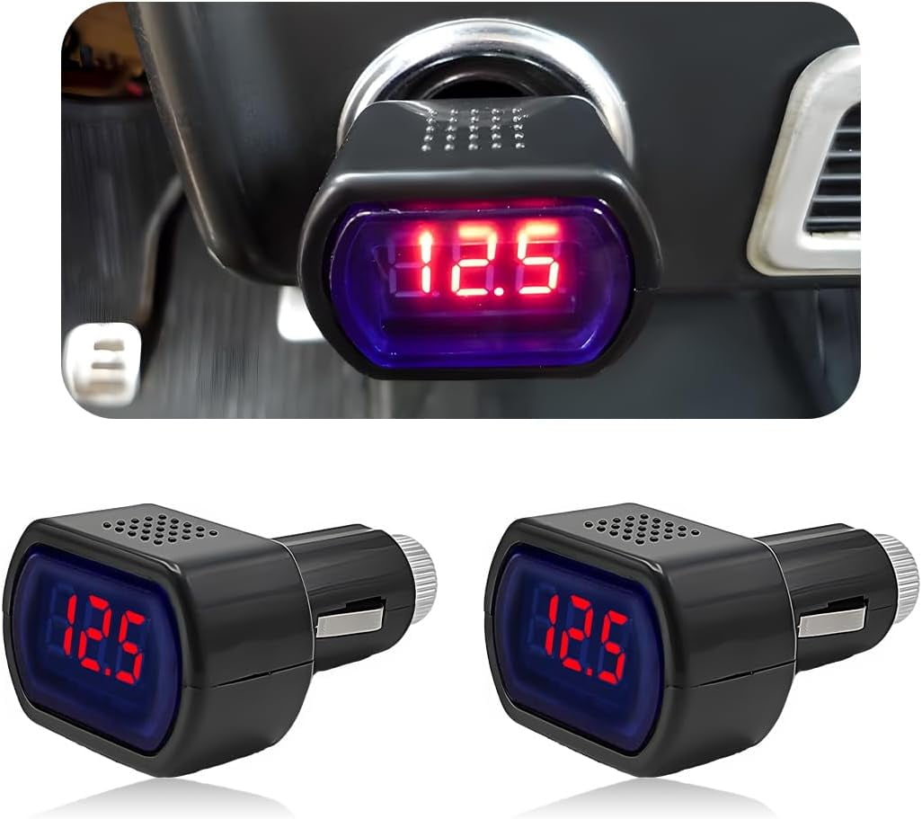 XD3-2 PCS LED Digital Car Voltmeter, DC 12V/24V Vehicle Voltage Gauge ...