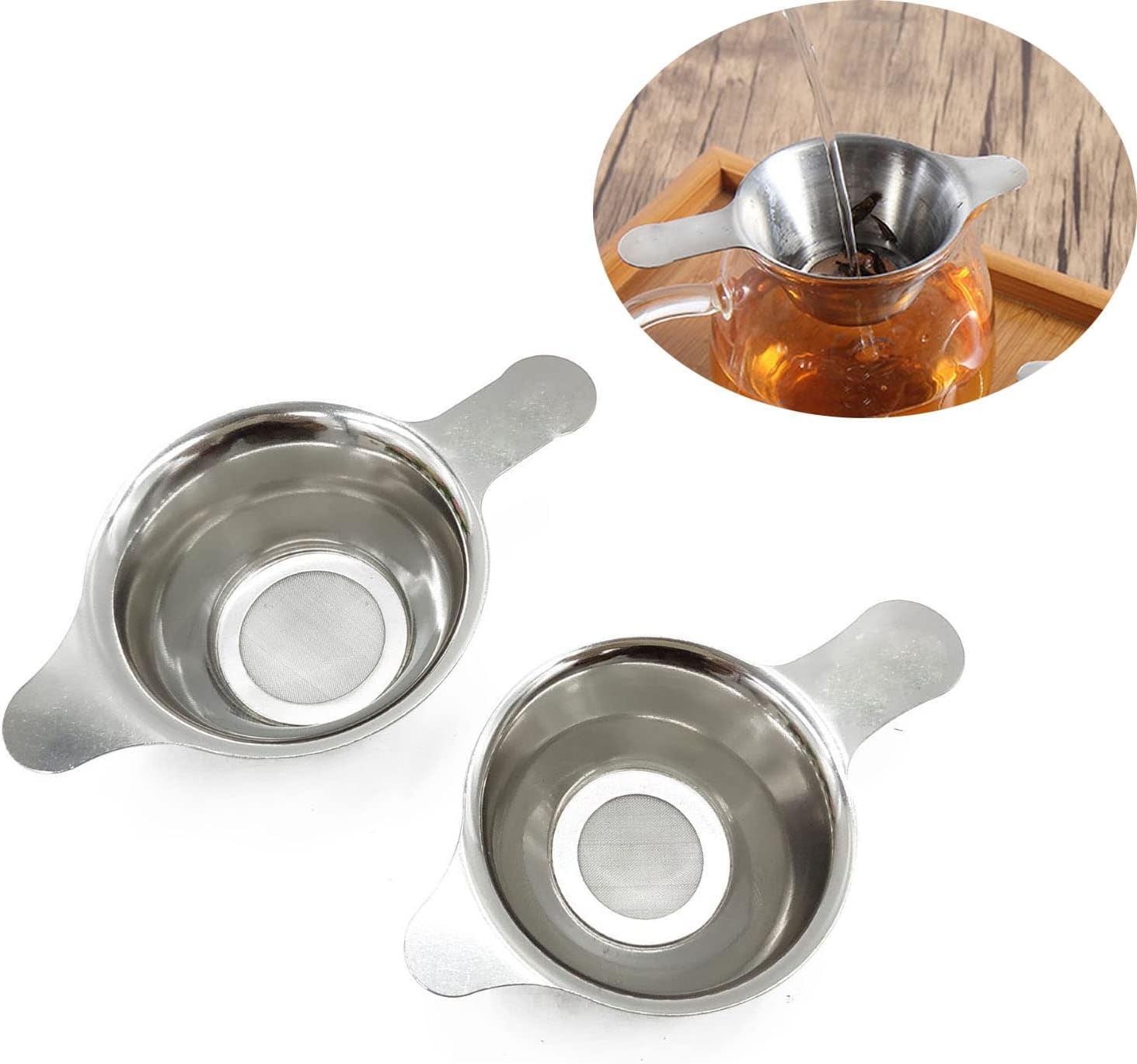 XD3-2 Pack Gongfu Tea Pitcher Filter Loose Tea Strainers Leaf Shape ...