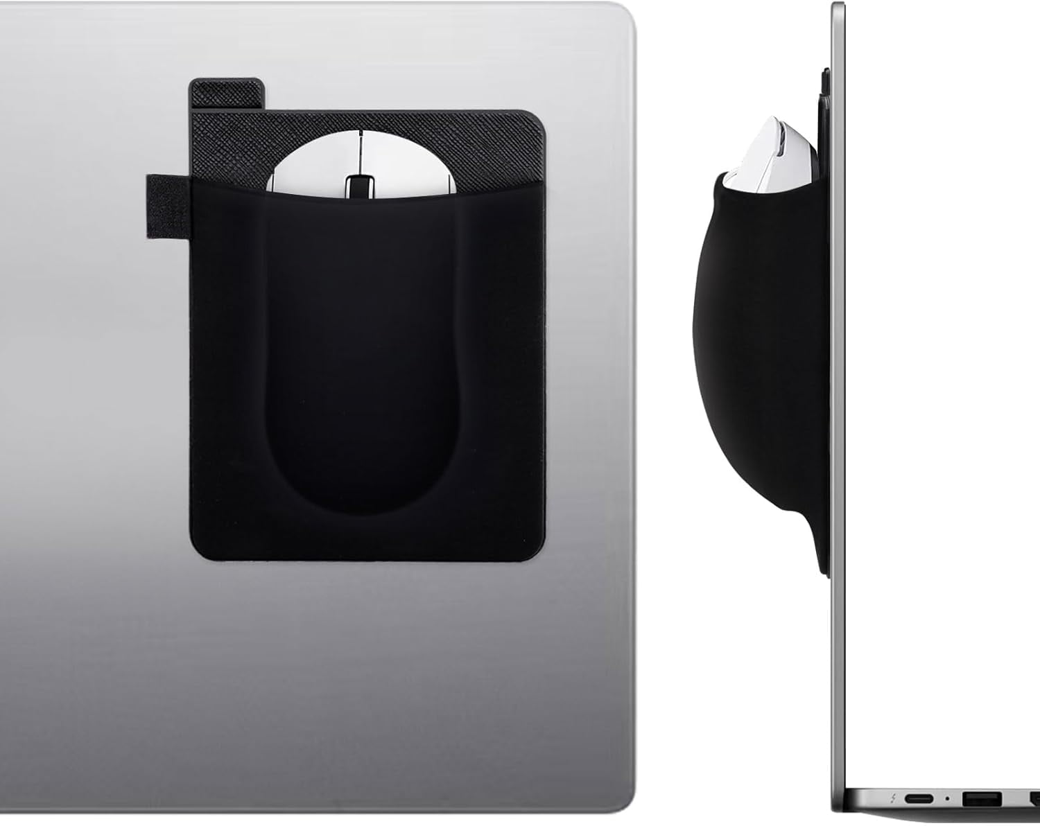 XD3-2 Pack Stick on Mouse Holder for Laptop, Large Widened Mouse Pouch ...