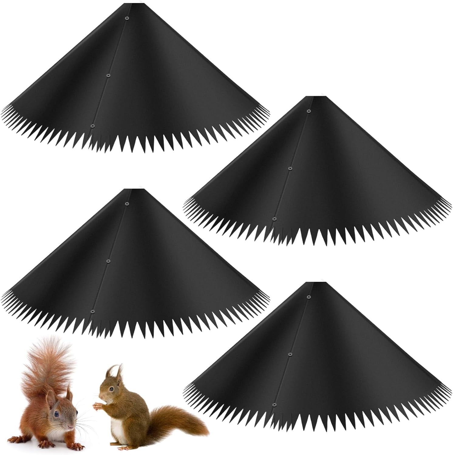 XD3-2 Pcs 19 Inch Squirrel Baffle for Bird Feeder, Black Plastic Guard ...