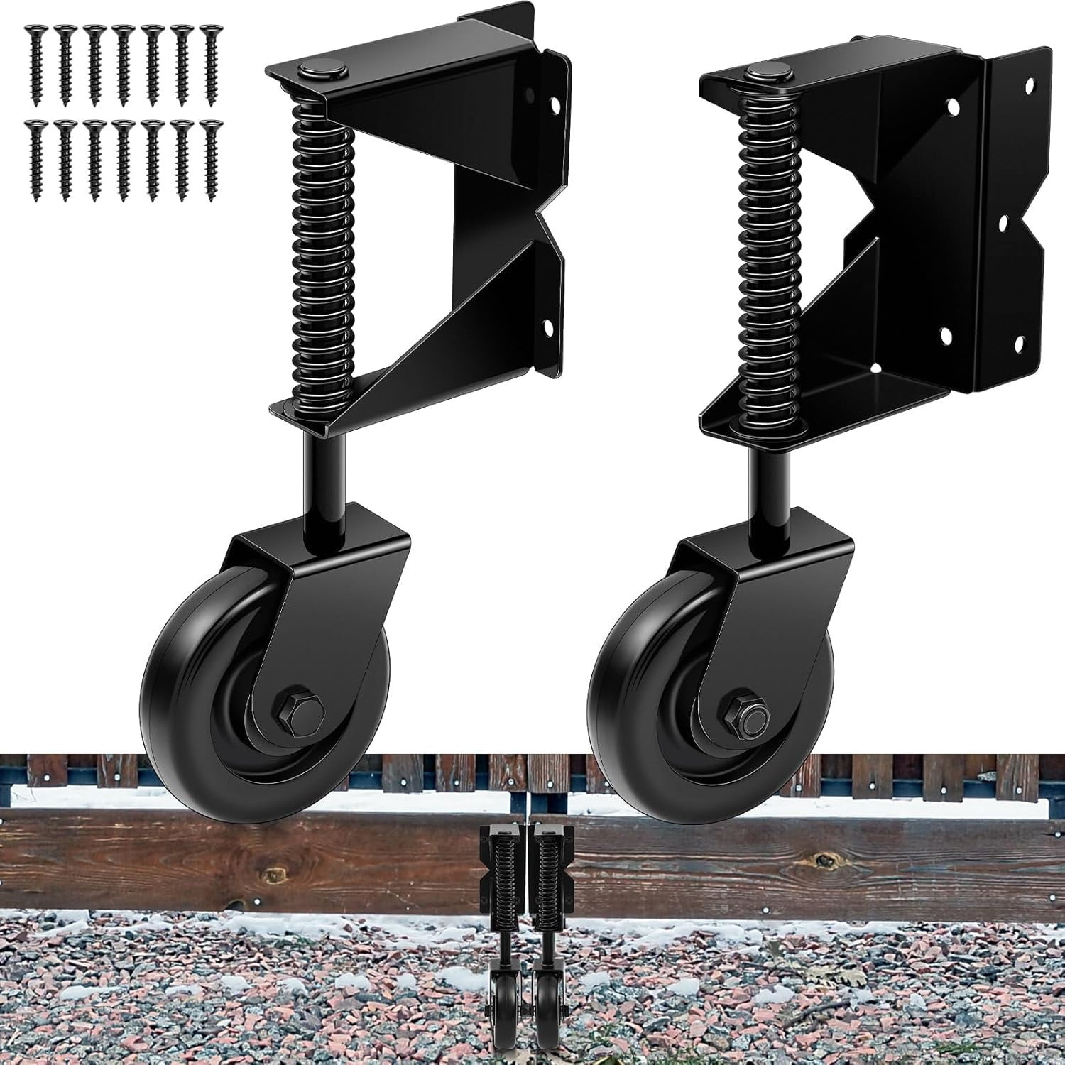 XD3-2 Pcs 6 Inches Heavy Duty Gate Wheel, Gate Caster for Outdoor ...