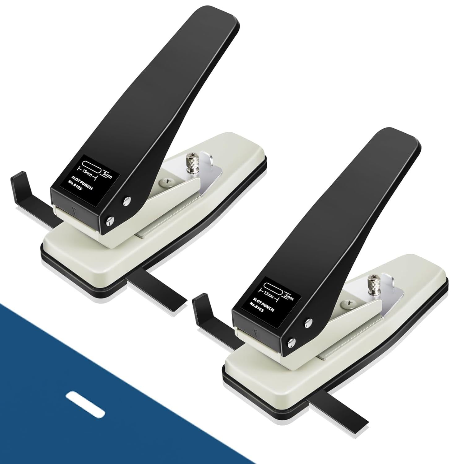 XD3-2 Pcs Hand Held ID Card Slot Punch Badge Slotted Hole Punch Metal ...