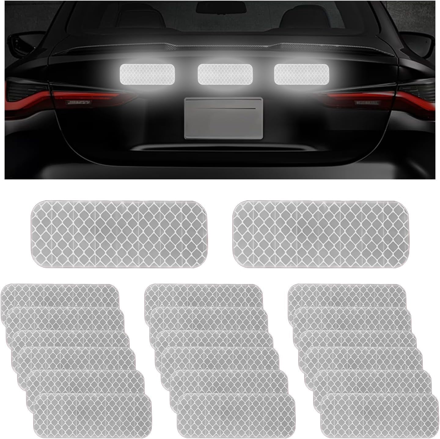 XD3-20 PCS Car Powerful Reflective Decal, PET Night Visibility ...