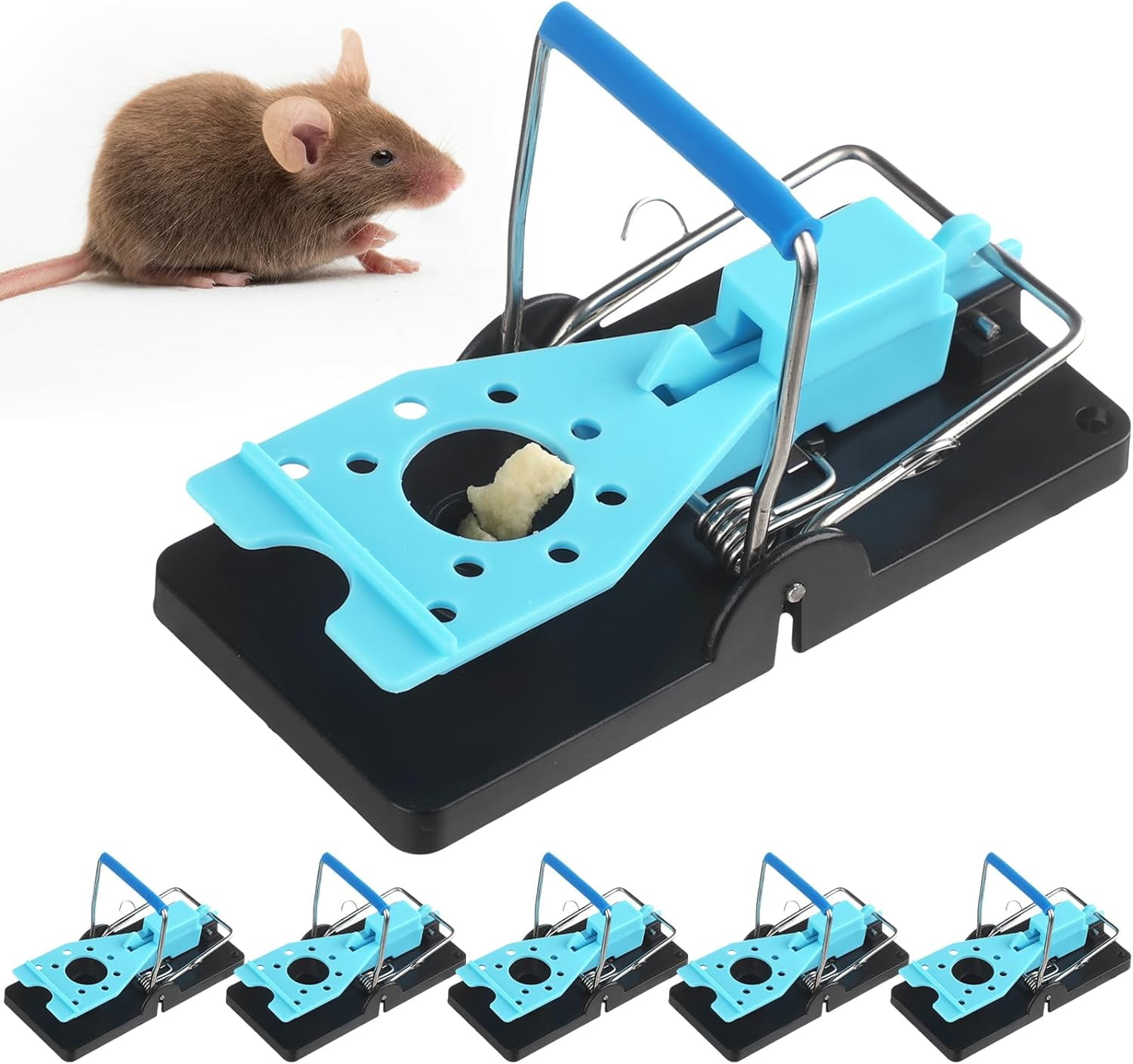 XD3-24 Pcs Mouse Traps Plastic Mice Trap House with Blue Detachable ...