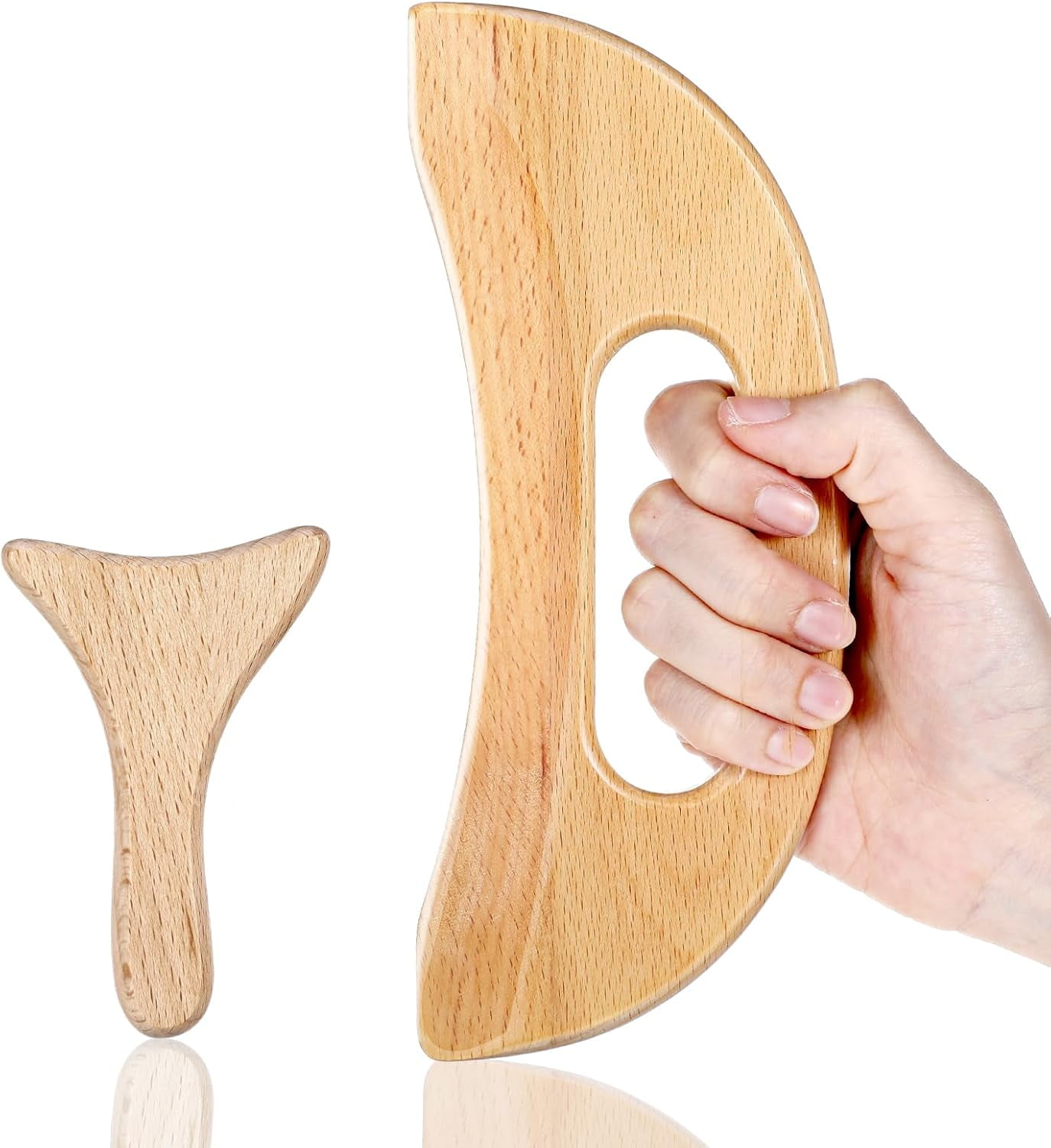 XD3-2Pcs Back Gua Sha Tools Wood Therapy Massage Tools Wooden Lymphatic ...