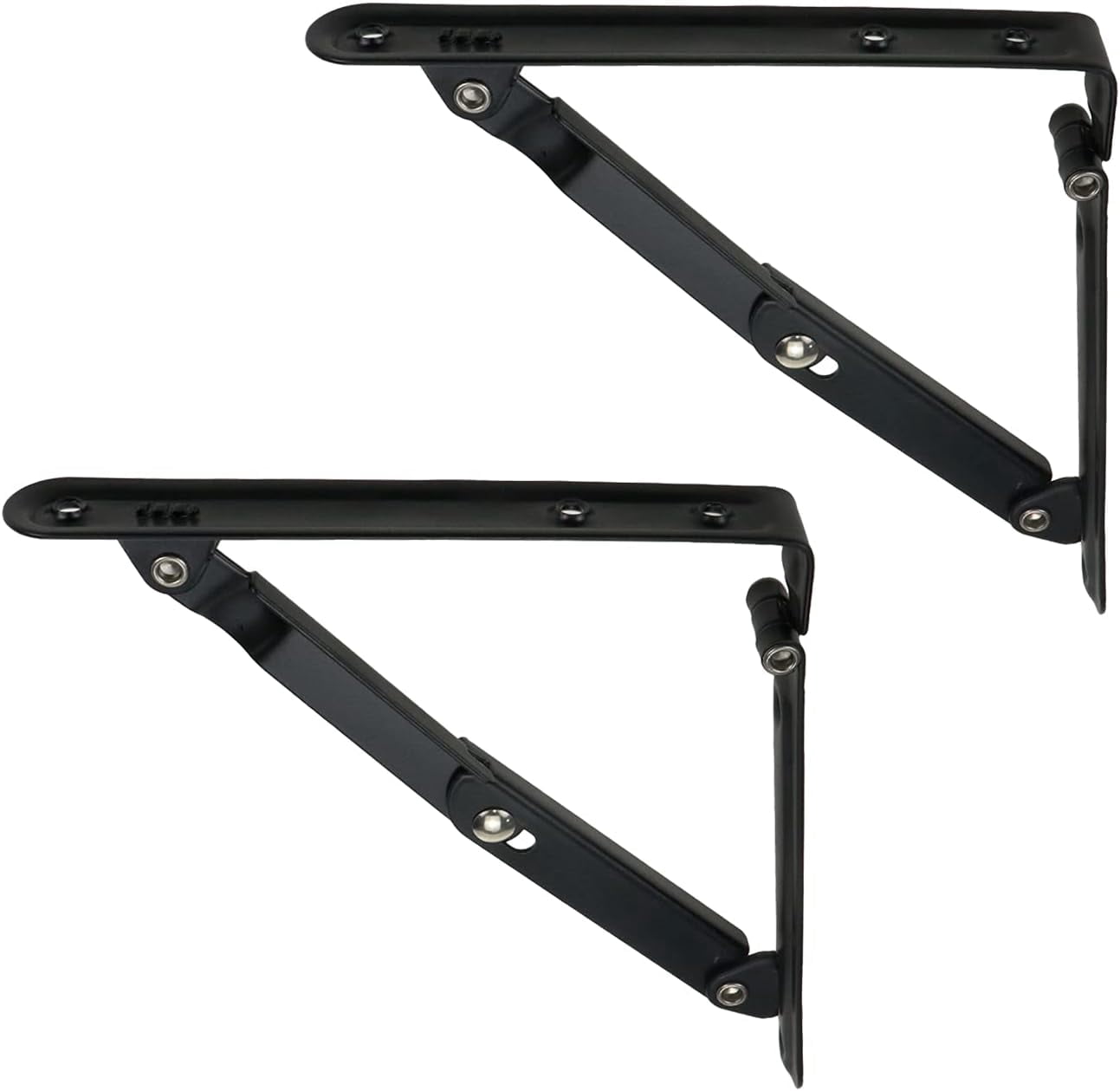 XD3-2pcs 6Inch Folding Shelf Brackets Wall Mounted Triangle Brackets ...