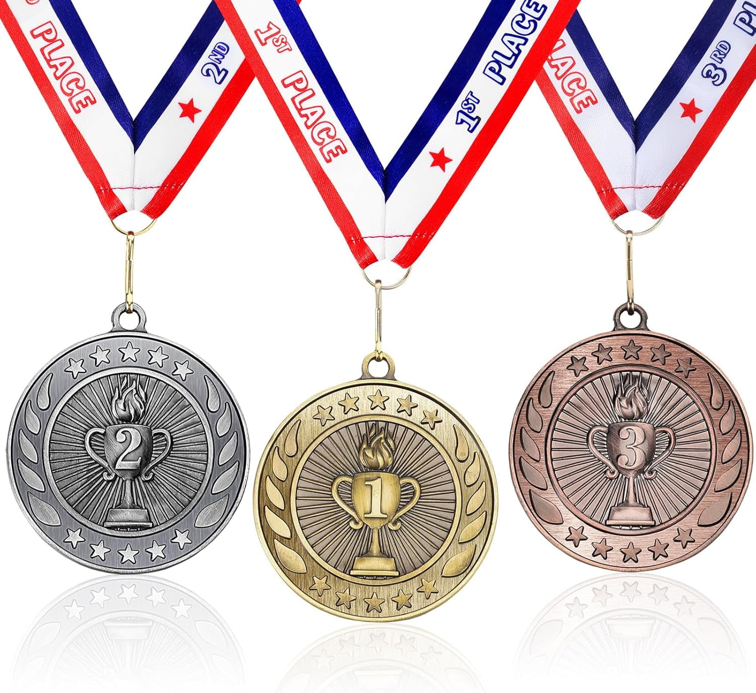 XD3-3 Pack Metal Award Medals 2.5 Inches Gold Silver Bronze Award ...