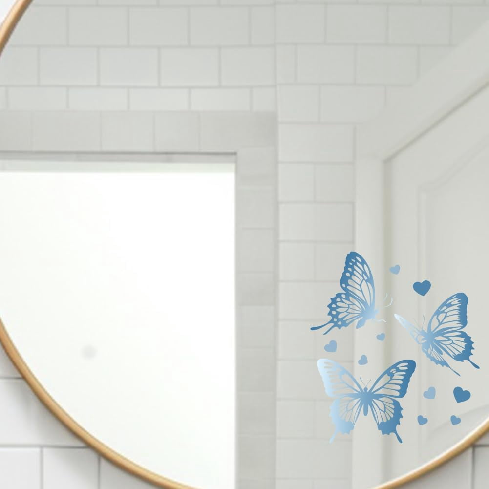 XD3-3 Sheets Butterfly Mirror Decals Colorful Rear View Mirror Decal ...