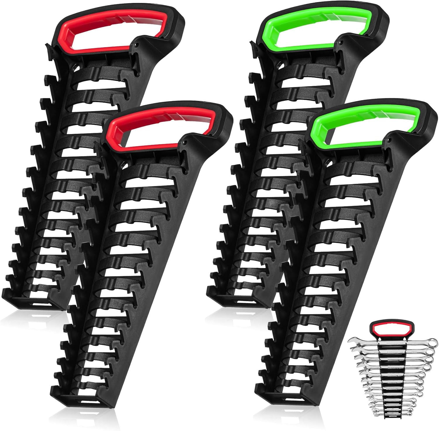 XD3-4 Pcs 48 Tool Gripper Wrench Organizer 5 x 11 In Plastic Wrench ...