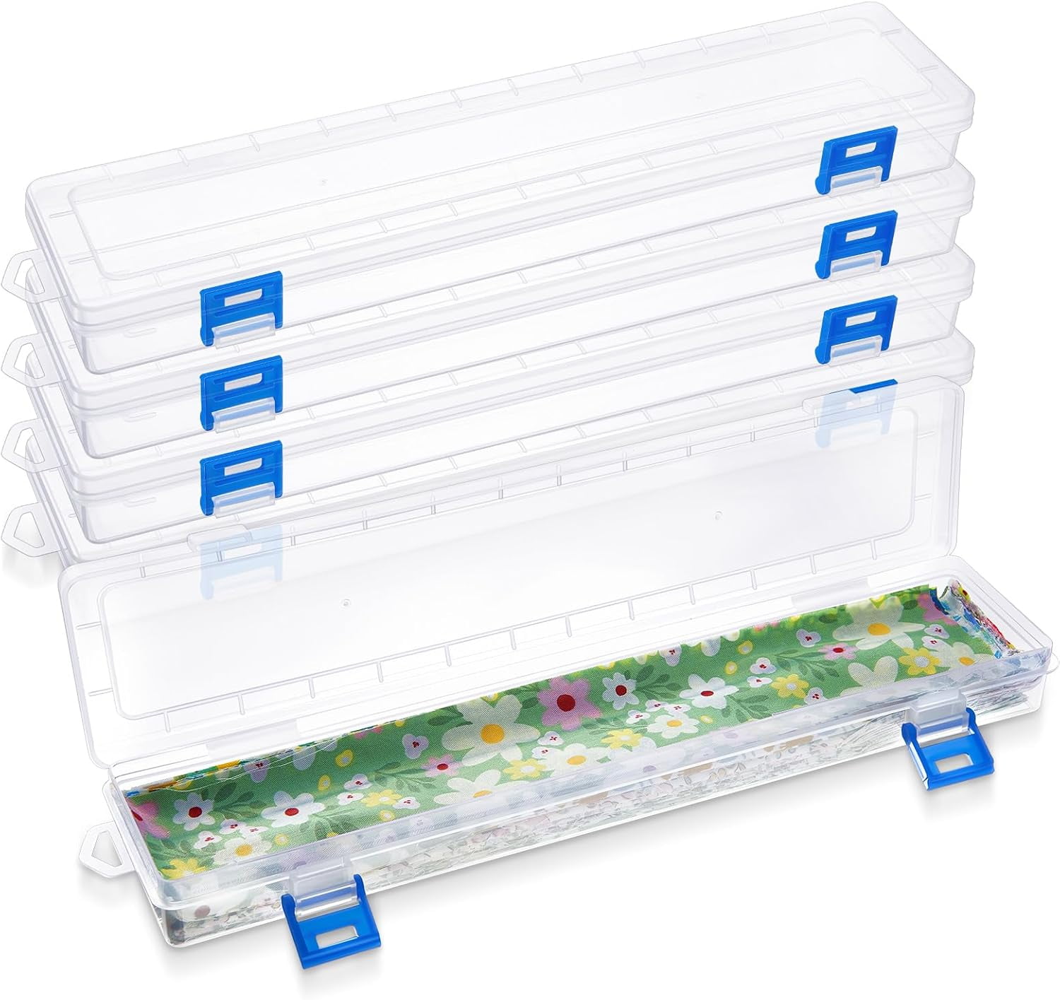 XD3-4 Pcs Fabric Strip Case Jelly Cotton Fabric Patchwork Roll Storage ...