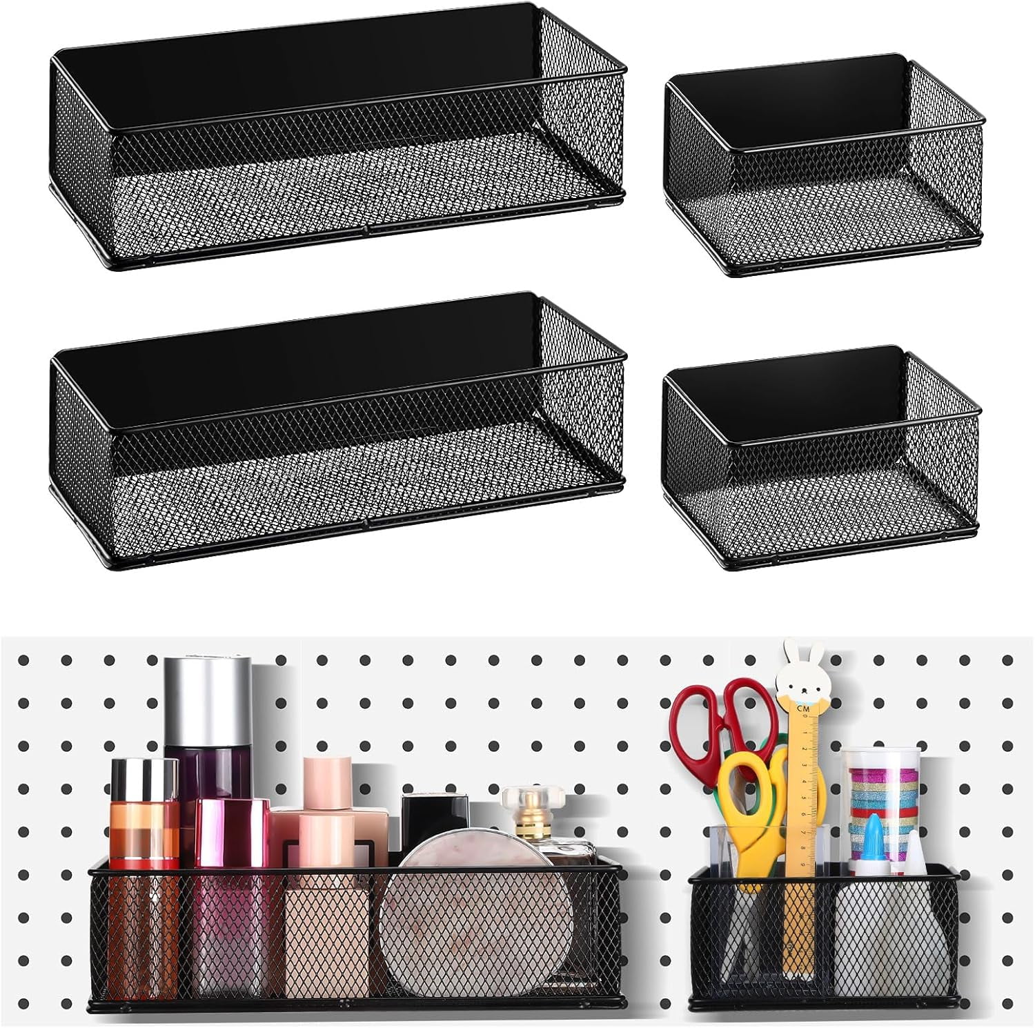 XD3-4 Pcs Magnetic Storage Bin Magnetic Locker Organizer for Pegboard ...