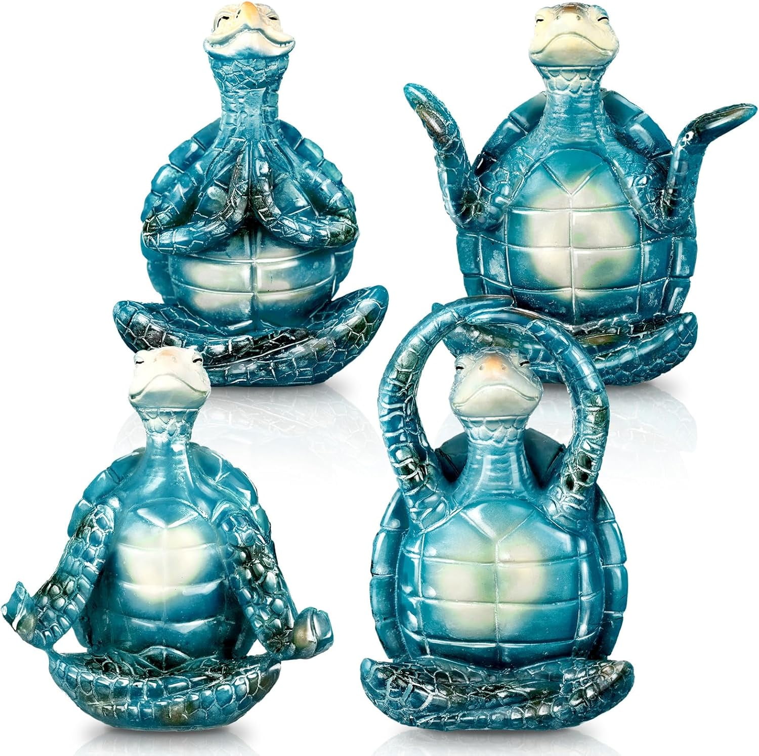 XD3-4 Pcs Sea Turtle Meditation Yoga Decor Meditating Turtle Statues ...