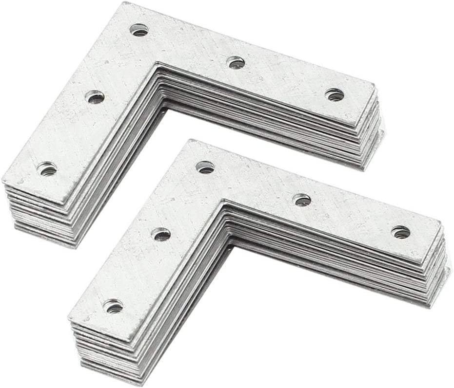 XD3-40Pcs Flat L Shaped Brackets Fixing Mending Repair Plates Flat ...
