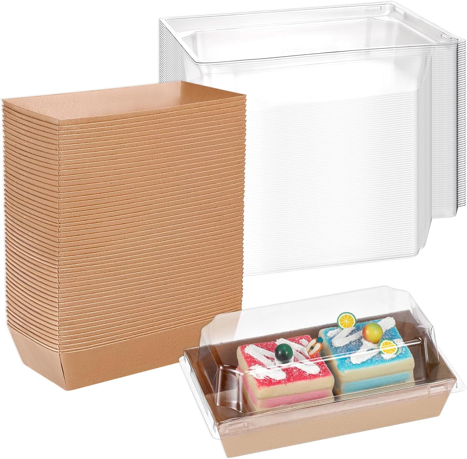 XD3-50 Pack Charcuterie Boxes with Clear Lids 6.5 x 3.7 Inches Small ...