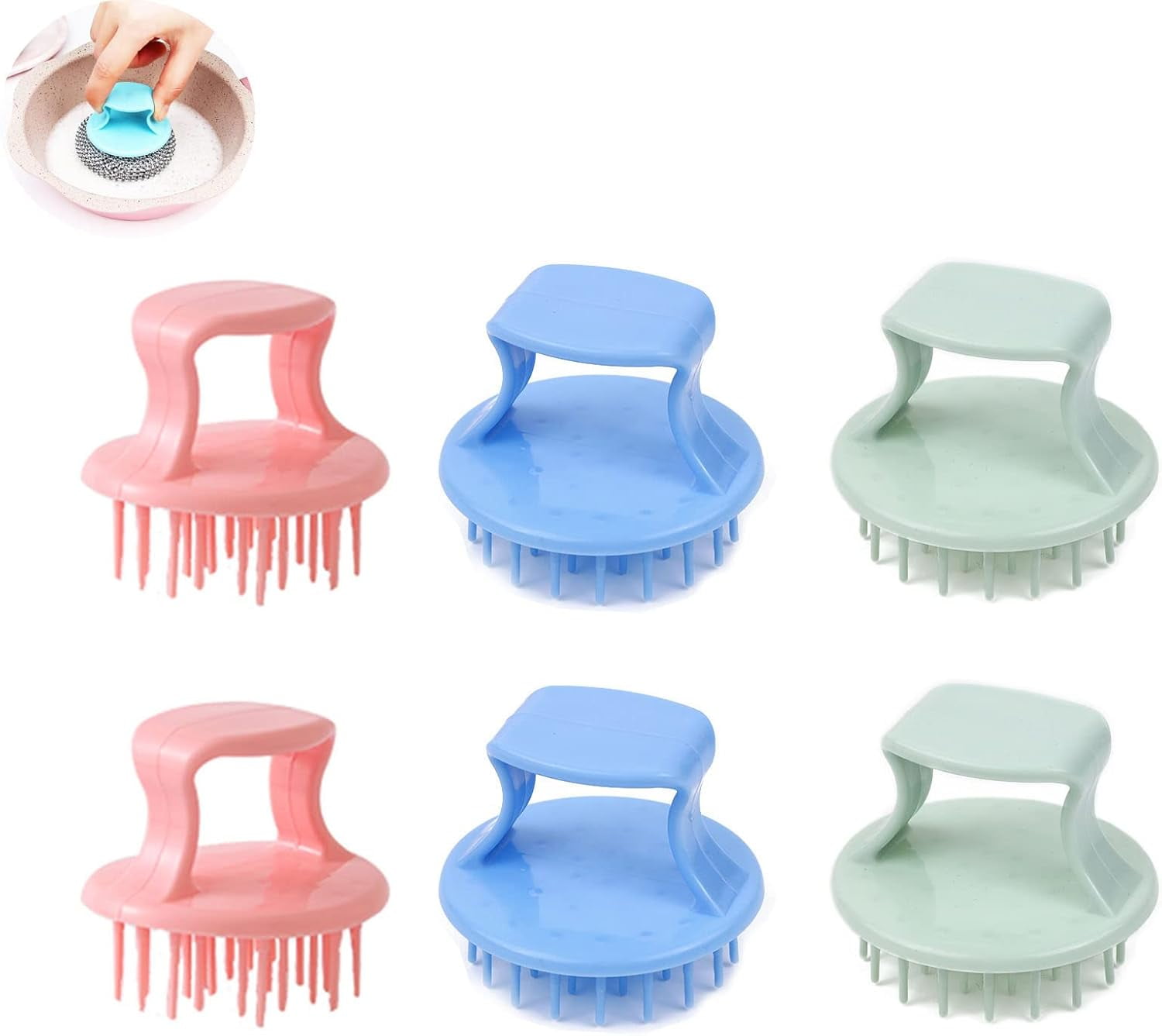 XD3-6 Pack Stainless Steel Scrubber Handle Attachment Universal Steel ...