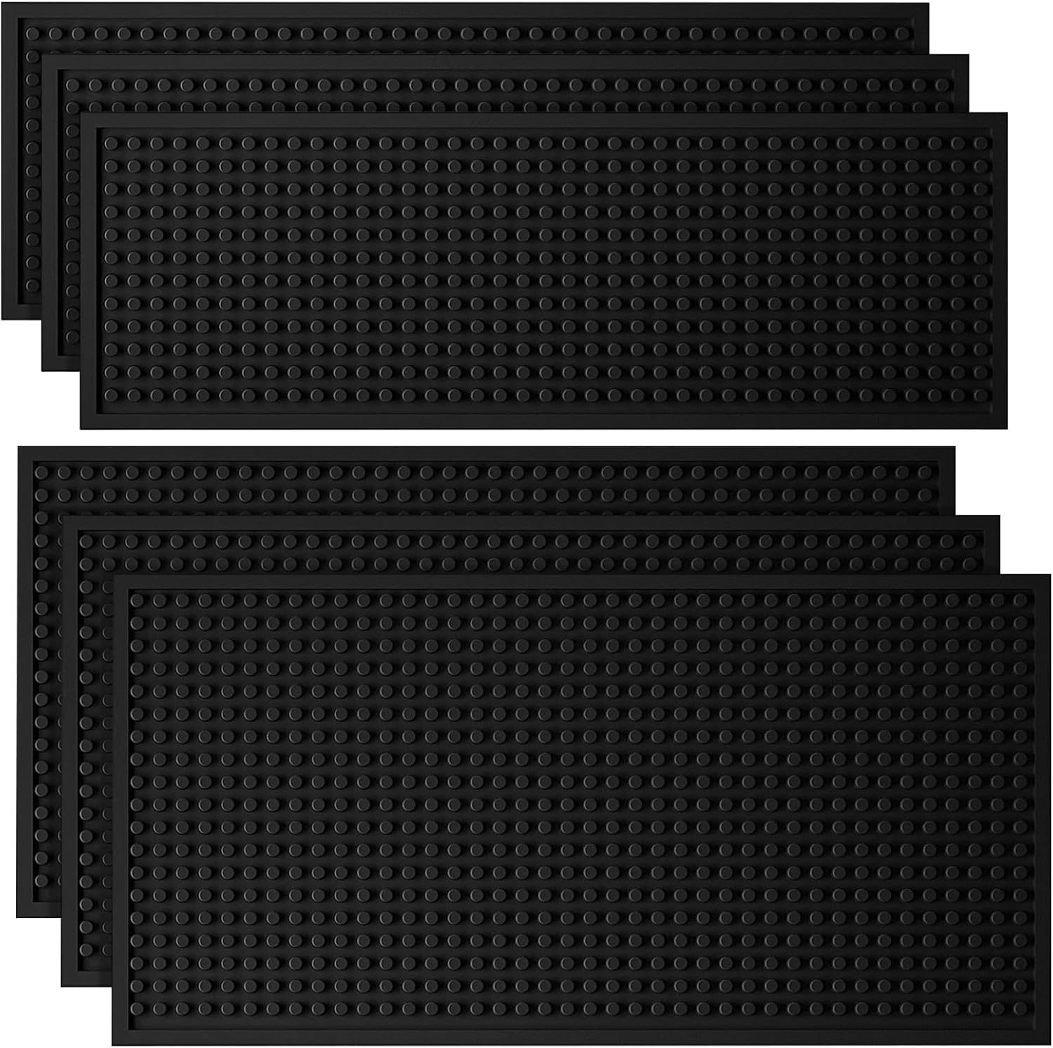 XD3-6 Pcs Bar Mat for Countertop 18 x 12 Inch Non Slip Cocktail Rubber ...