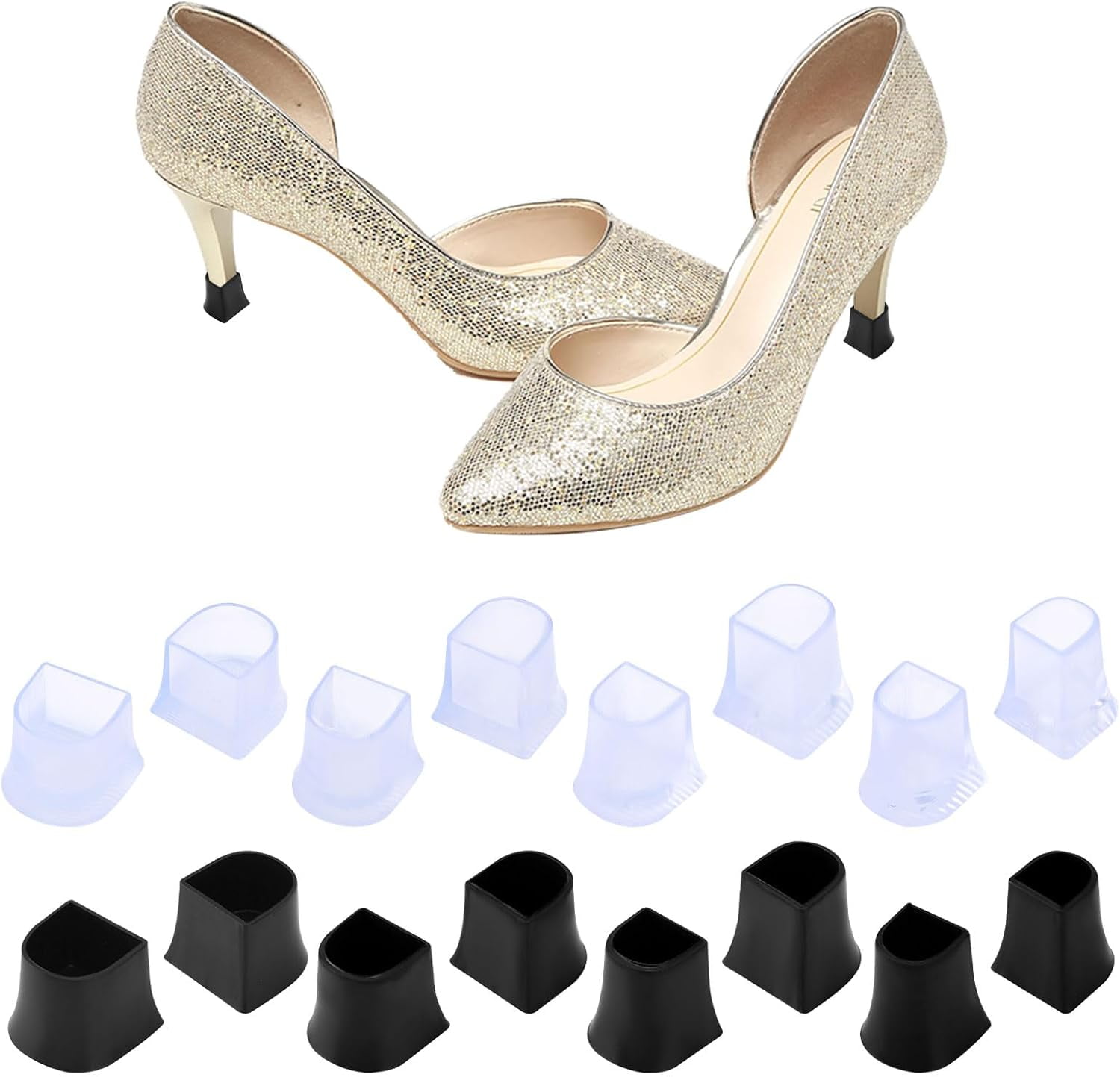 XD3-8 Pairs High Heel Protectors, 4 Sizes Heel Repair Stoppers High ...